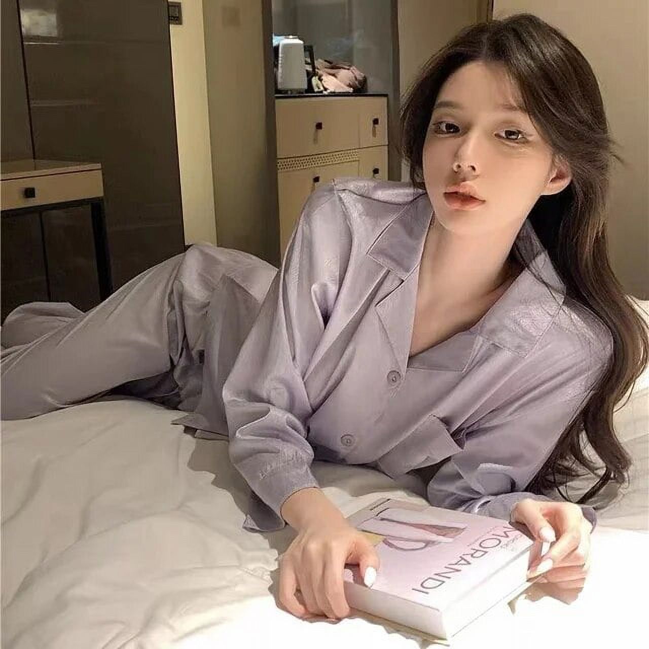 Municipal Two Piece for Women Pajamas Pants Sets Sleepwear Button ...