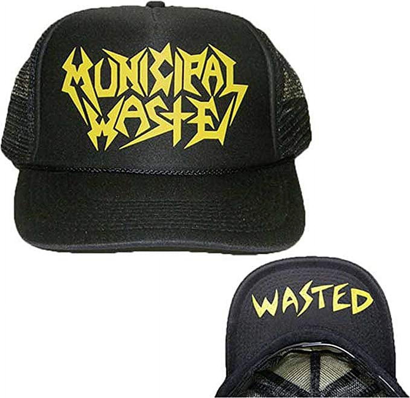 Municipal Waste Yellow Logo Wasted Trucker Hat Cap - Walmart.com