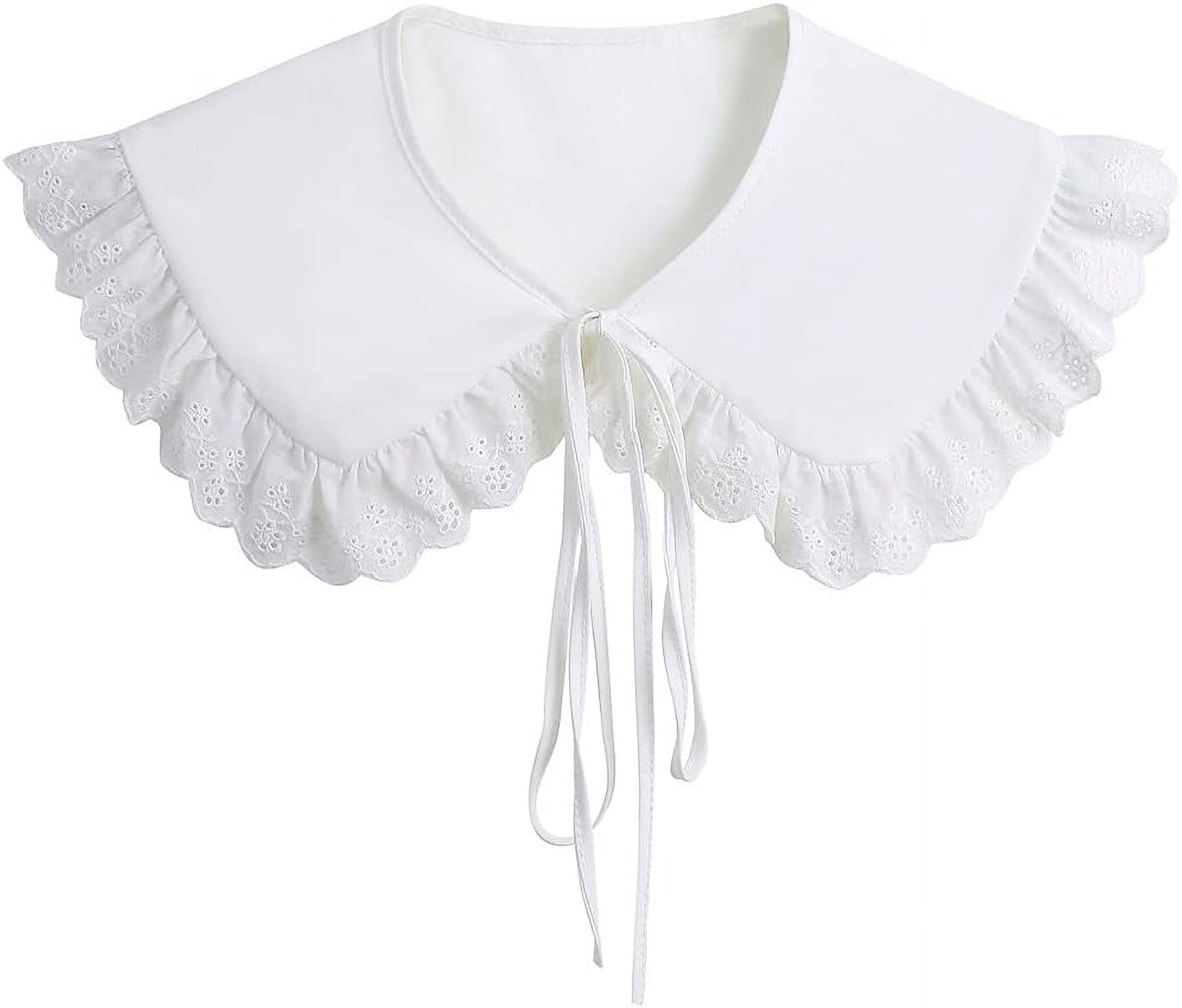 Municipal White Fake Collar Ruffle False Collar Mini Cape Fake Collar ...