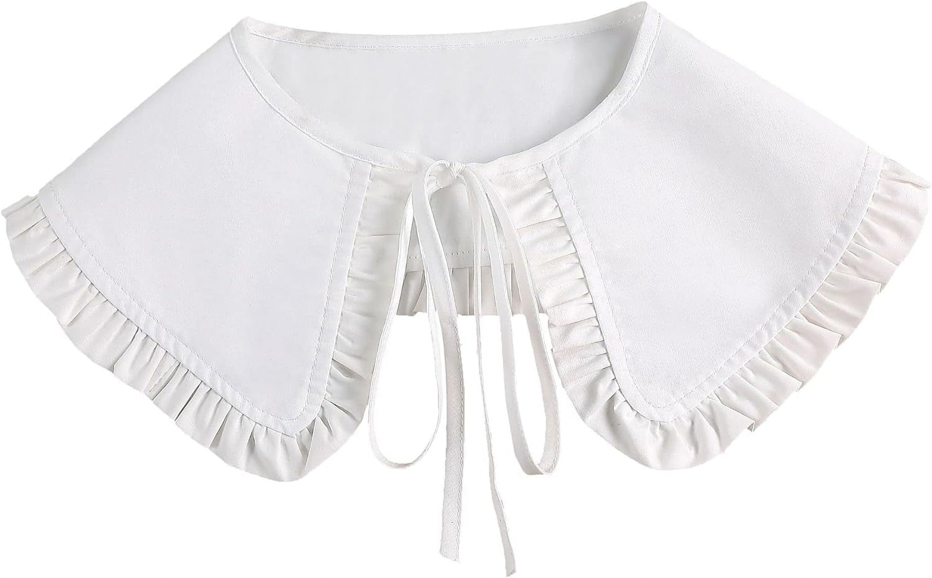 Municipal White Fake Collar Ruffle False Collar Mini Cape Fake Collar ...