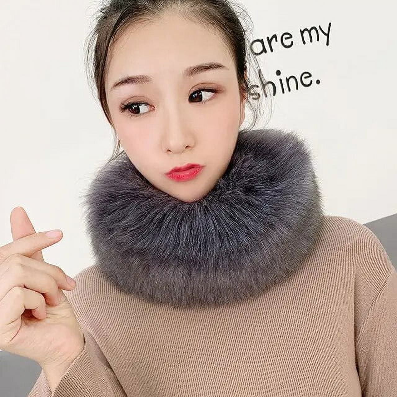 Municipal Winter Faux Rabbit Fur Protect Cervical Spine Warm Scarf ...