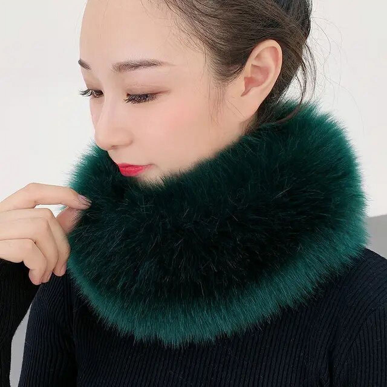 Municipal Winter Faux Rabbit Fur Protect Cervical Spine Warm Scarf ...