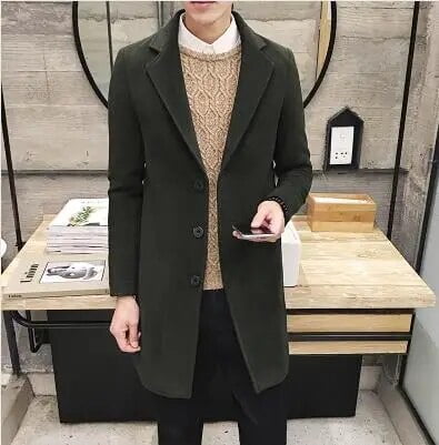 Municipal Winter Woolen Long Jacket Men's Fashion Slim Trench Coats 10 ...
