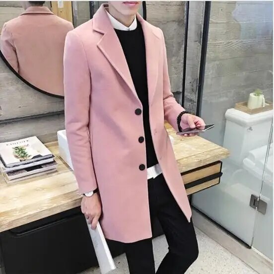 Municipal Winter Woolen Long Jacket Men's Fashion Slim Trench Coats 10 ...