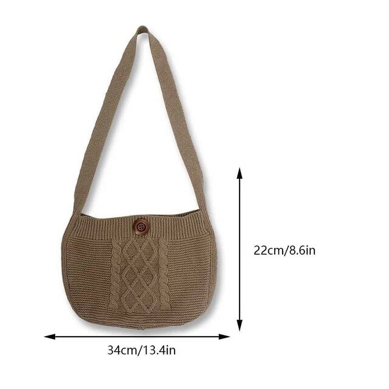 Municipal Wol Rajutan Bahu Belanja untuk Vintage Kain Katun Perempuan ...