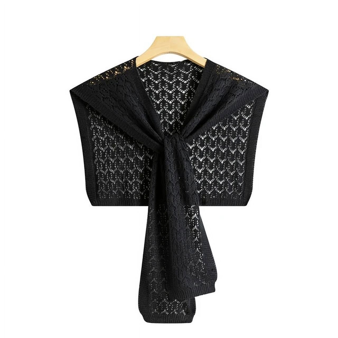 Municipal Women Hollow Crochet Ice Silk Fake Collar Sunscreen Shawl ...