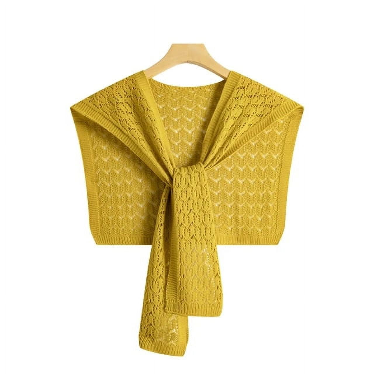 Municipal Women Hollow Crochet Ice Silk Fake Collar Sunscreen Shawl ...