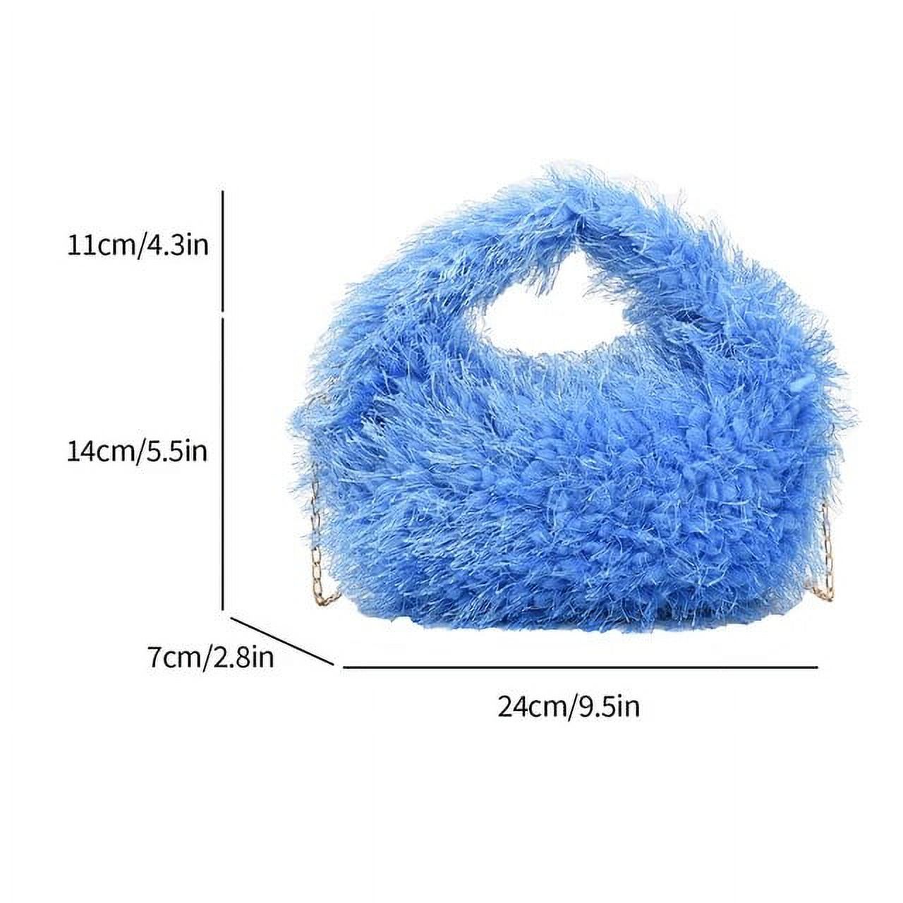 Municipal Women Luxury Fluffy Shoulder Bag Fashion Chain Crossbody Bag ...