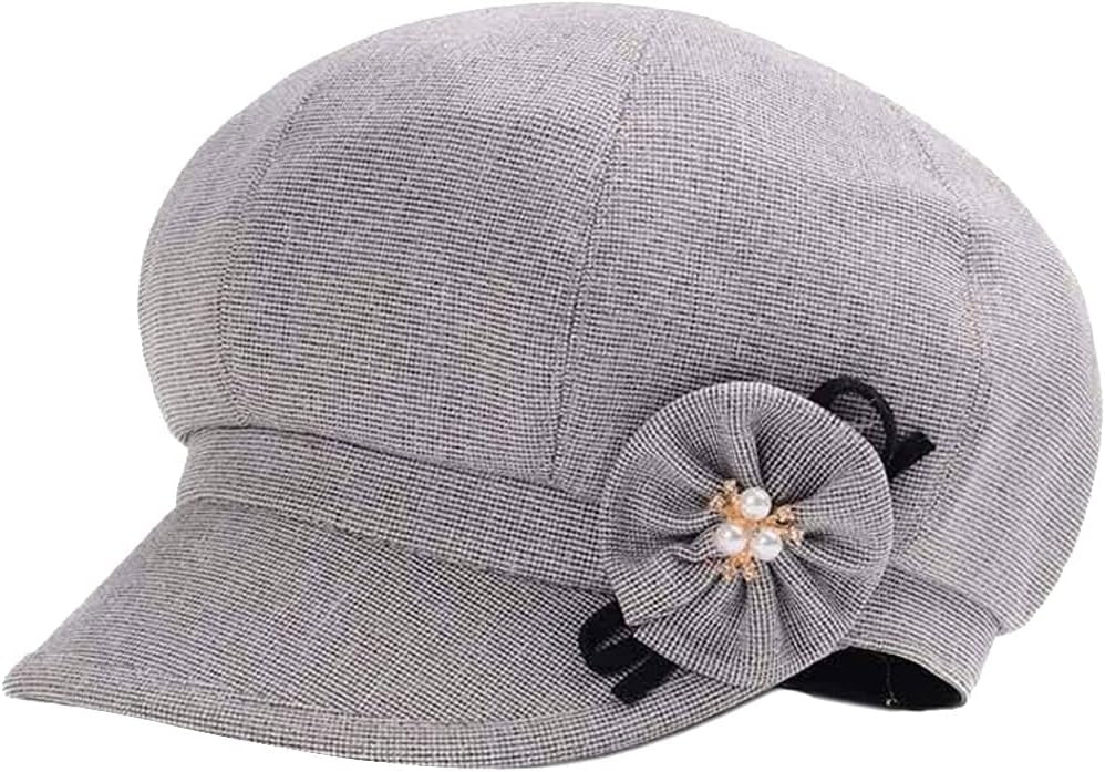 Municipal Women Octagonal Cap Plain Pattern Newsboy Cap Elegannt Dome ...