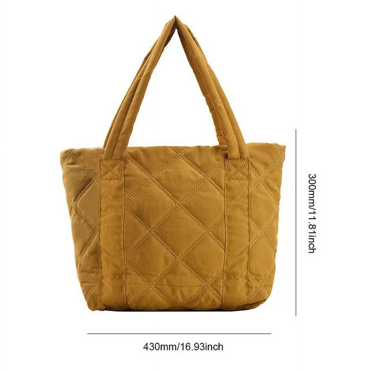 Municipal Women Puffy Tote Handbag Large Capacity Padding Top Handle ...