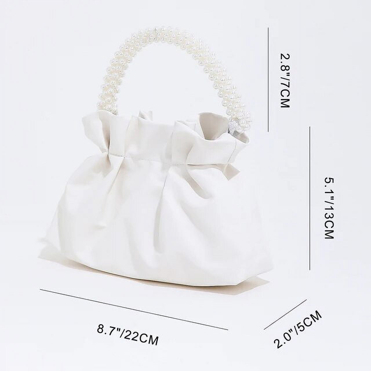 Municipal Women Ruched Tote Handbag Soft PU Pearl Dinner Handbag ...