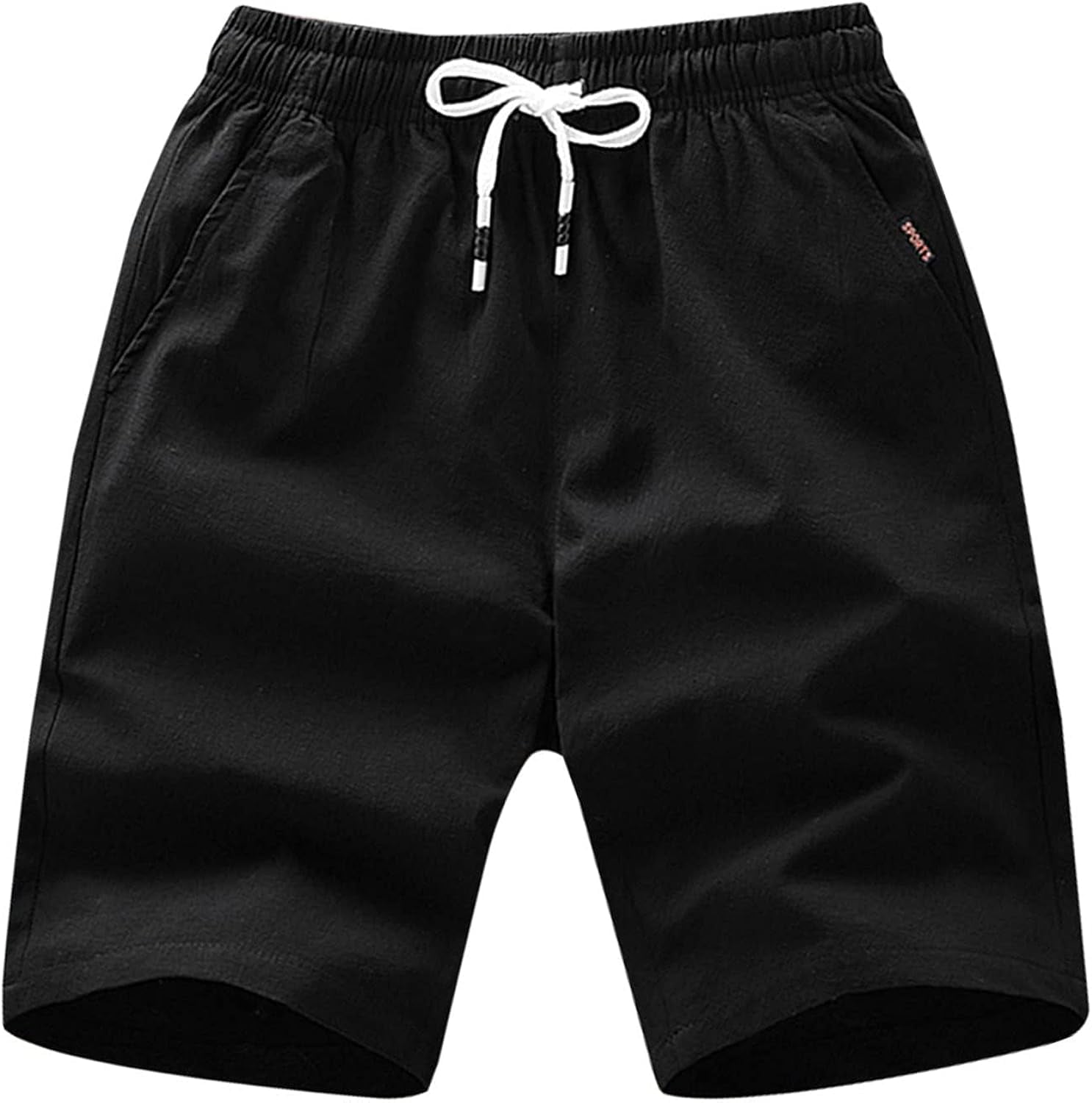 Municipal Womens Elastic Waist Casual Comfy Cotton Linen Beach Shorts