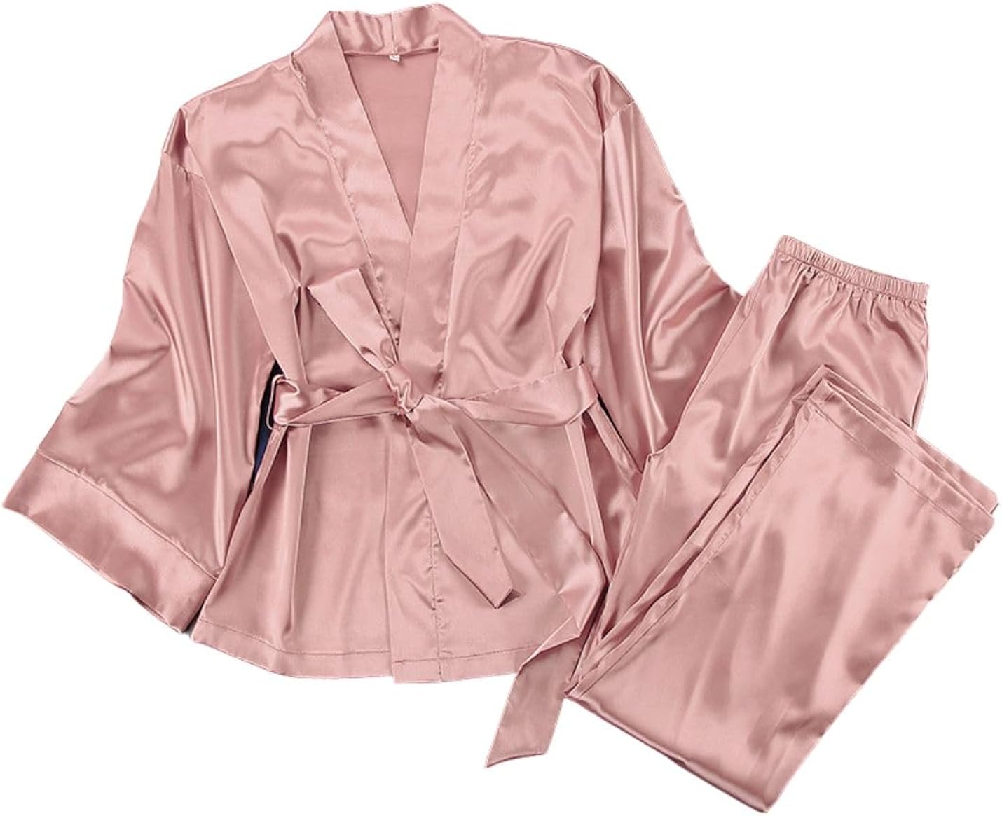 Municipal Women's Stain Pajama Set Bathrobe Kimono V Neck Robe Top Long ...