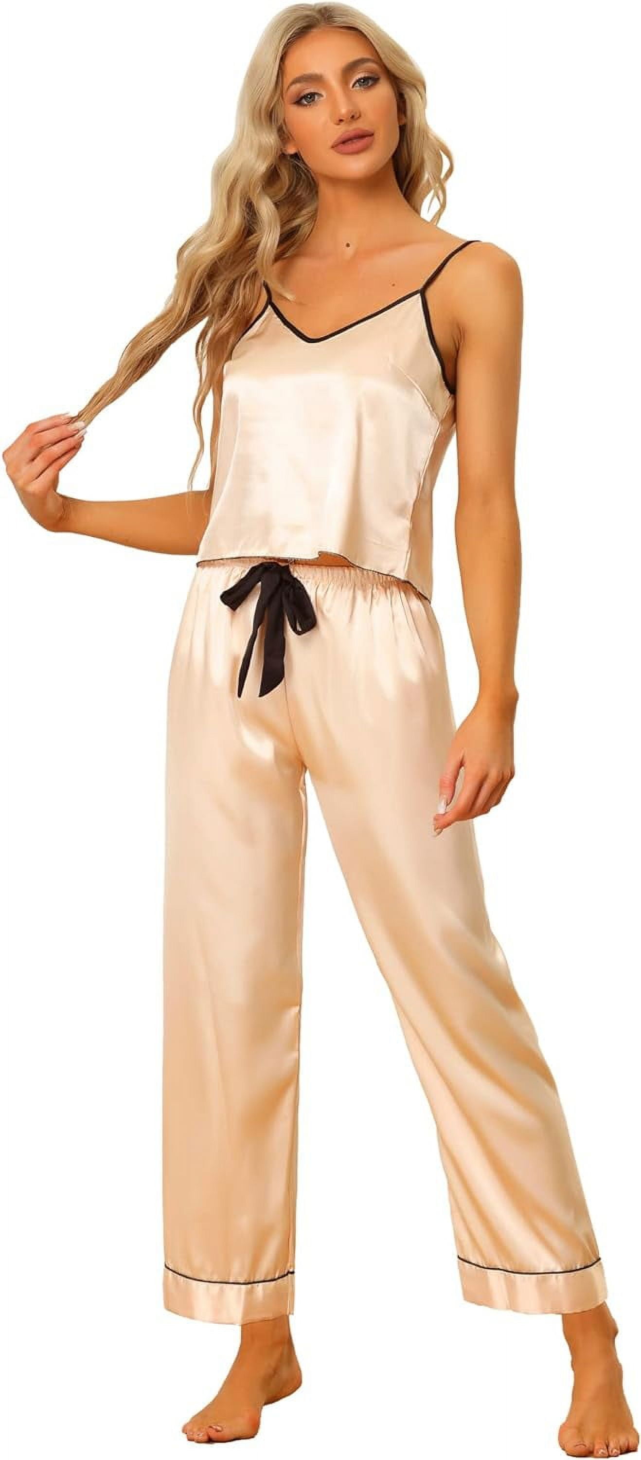 Municipal Womens Camisole Cami Pants Sets Sleepwear Nightwear Satin ...
