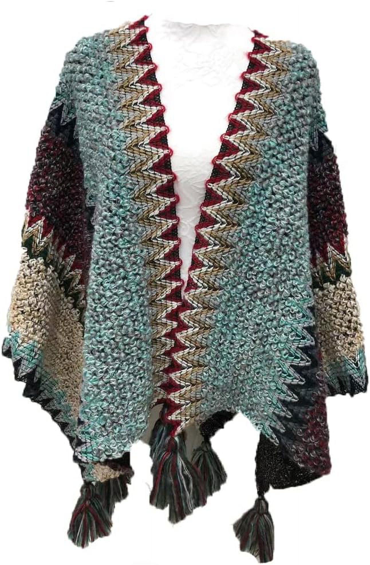 Municipal Womens Open Front Poncho Cape Extra Large Thick Soft Shawl ...