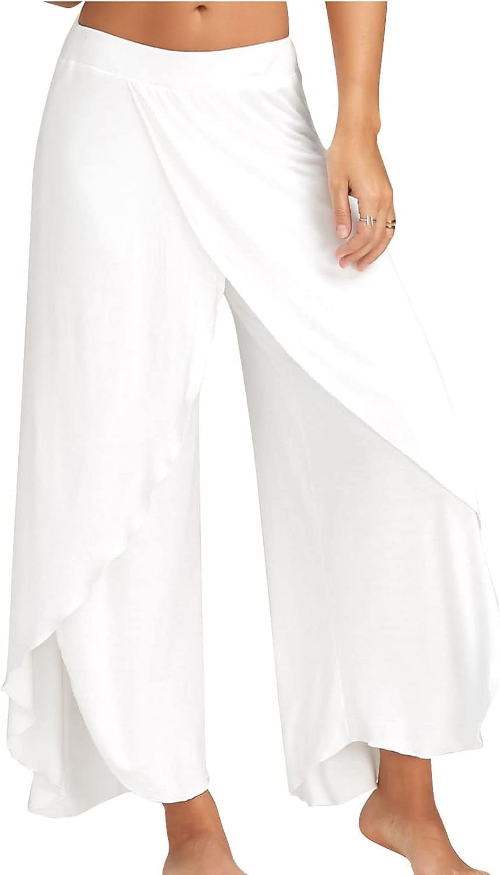 Municipal Womens Split Yoga Pants Flowy Plus Size, High Slit Wide Leg ...