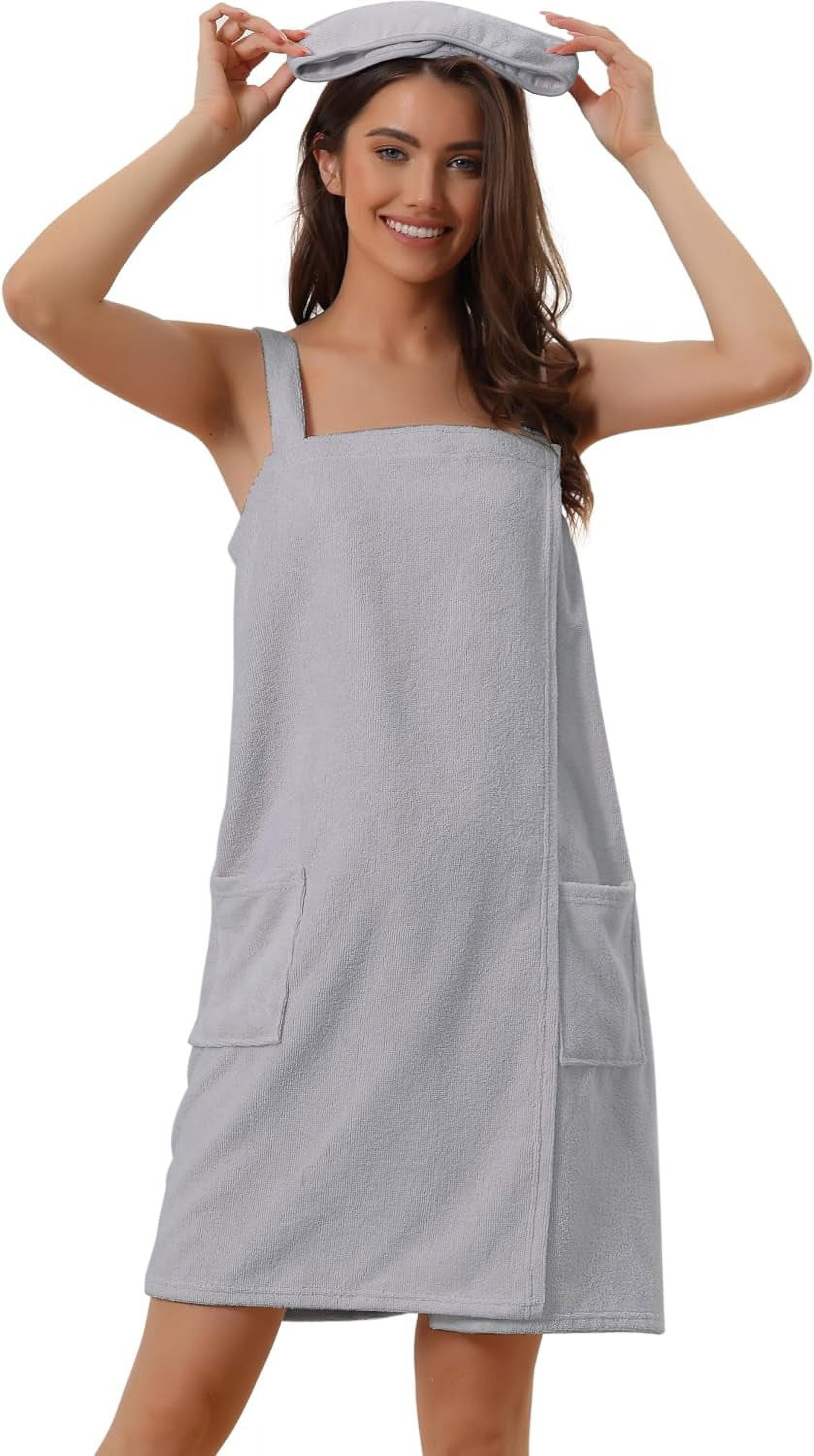 Municipal Womens Towel Wrap Bathrobe Spa Towels Robe with Adjustable ...