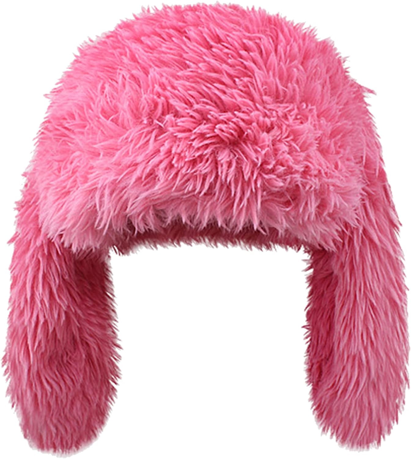Municipal Y2K Fuzzy Bunny Hat for Women Cute Plush Beanie with Bunny ...