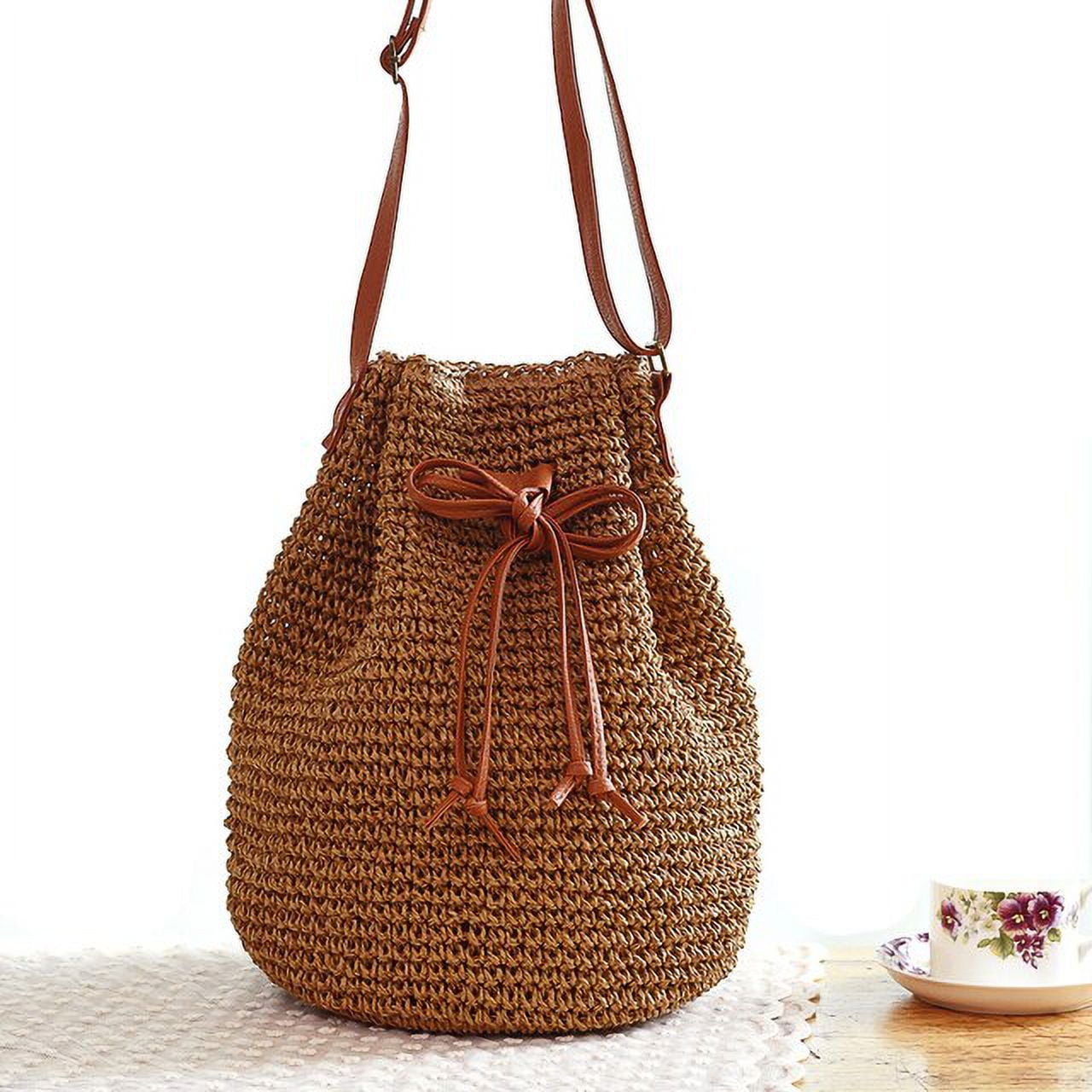Municipal casaul rattan women shoulder bags wicker woven large capacity ...