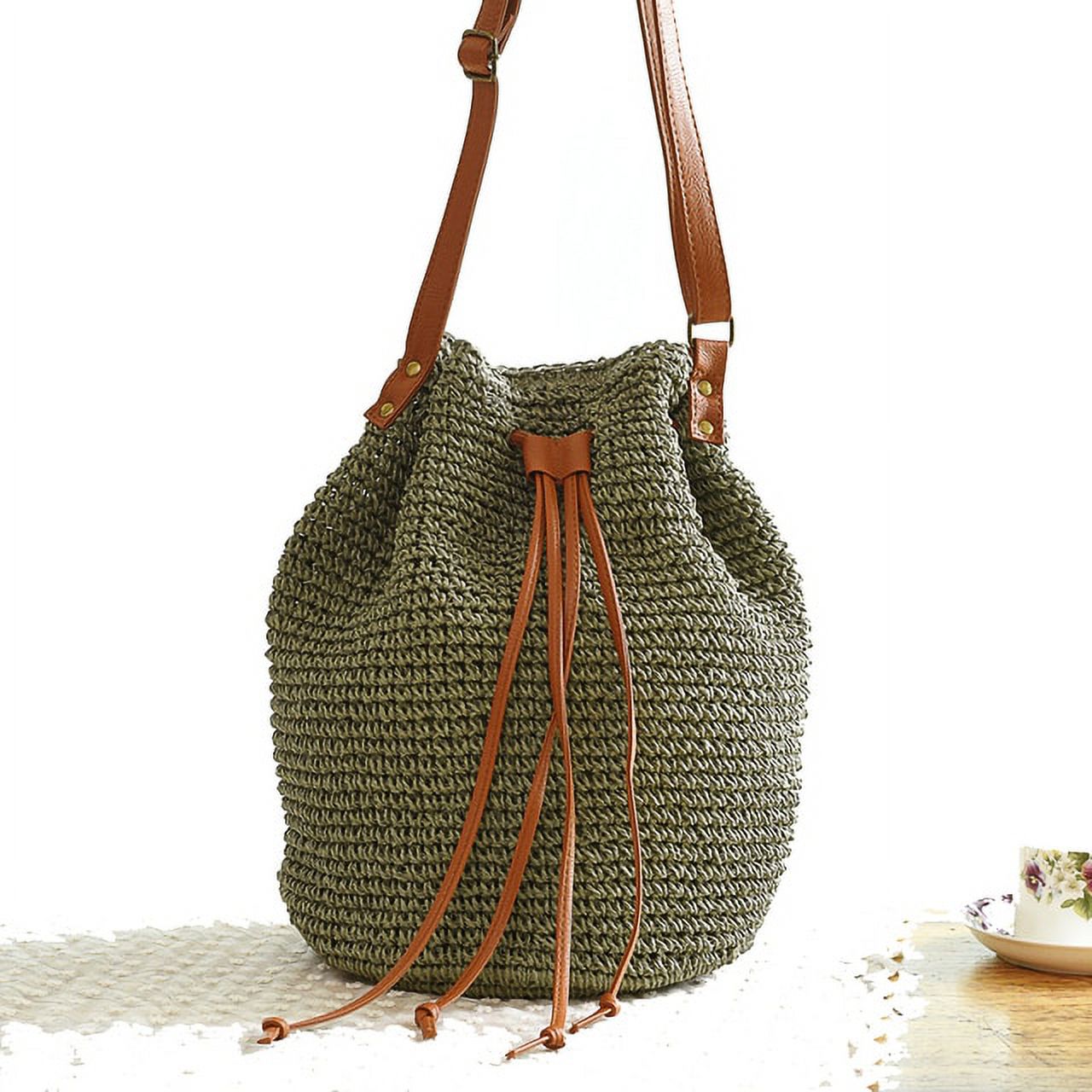 Municipal casaul rattan women shoulder bags wicker woven large capacity ...