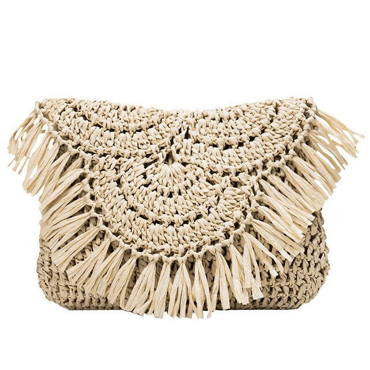 Municipal casual tassel hollow straw clutches for women wicker woven ...