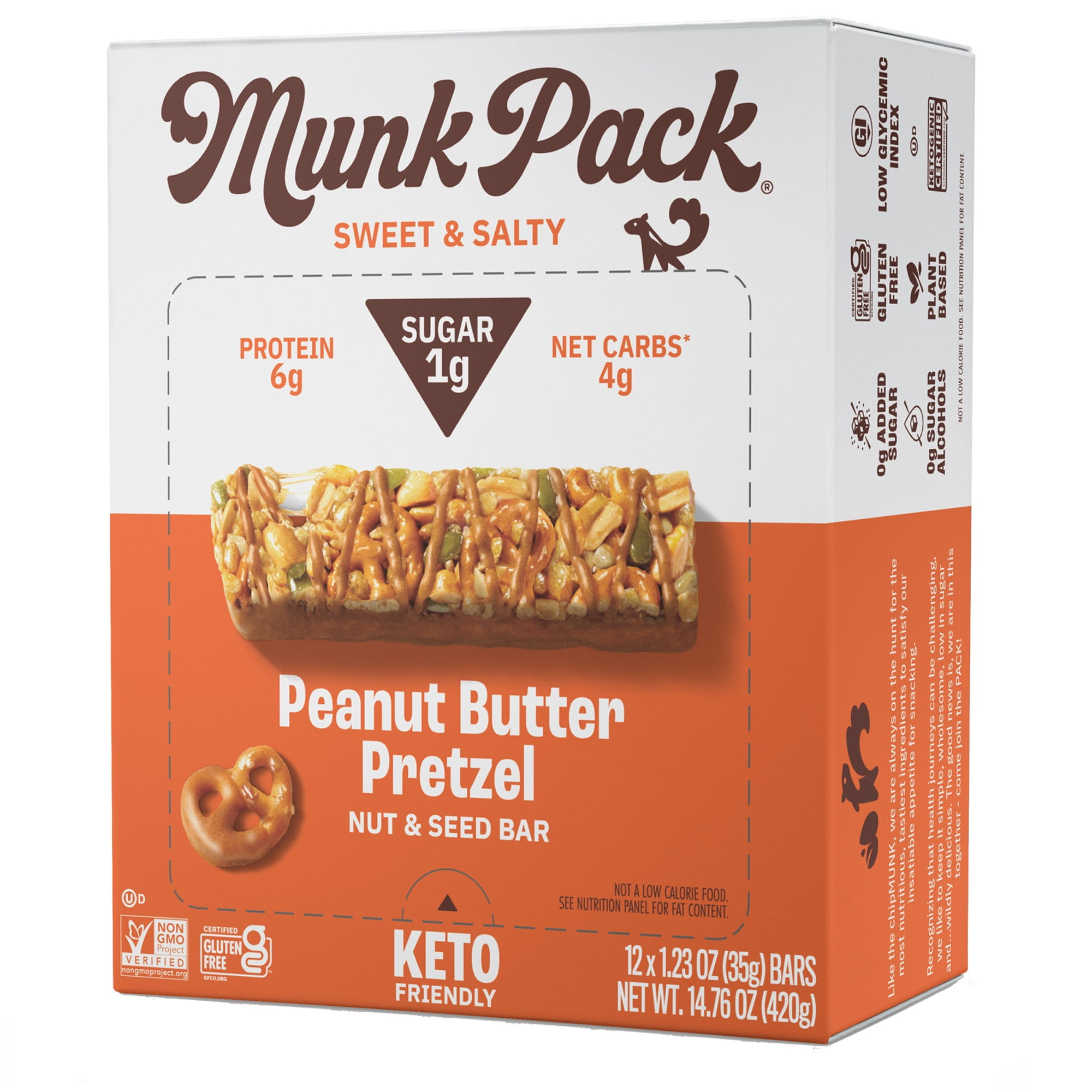Munk Pack Protein Snacks, 1g Sugar, Nut & Seed Bars, Peanut Butter ...