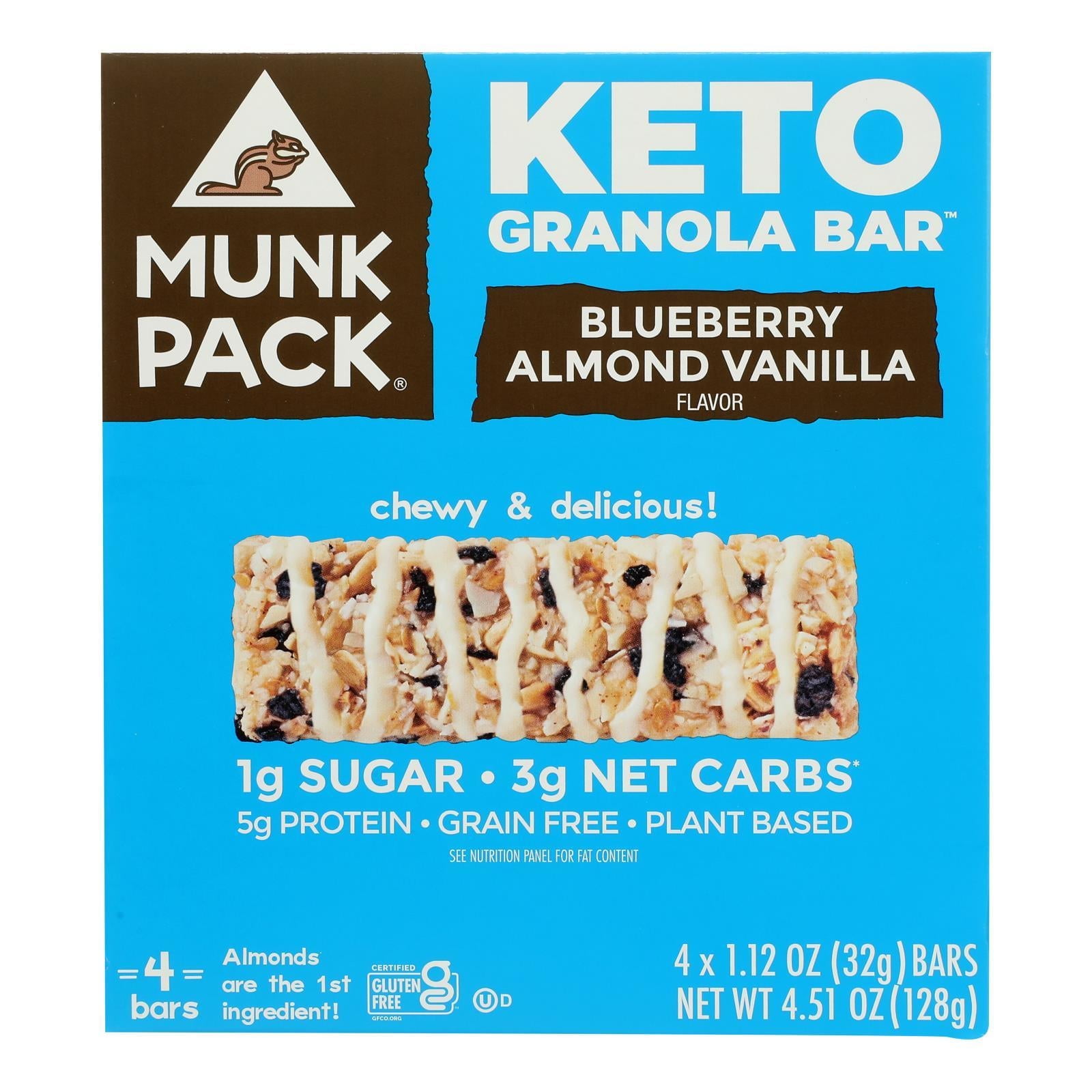 Munk Pack - Bar Bbry Almond Vanilla Keto - Case of 6-4/1.12Z - Walmart.com