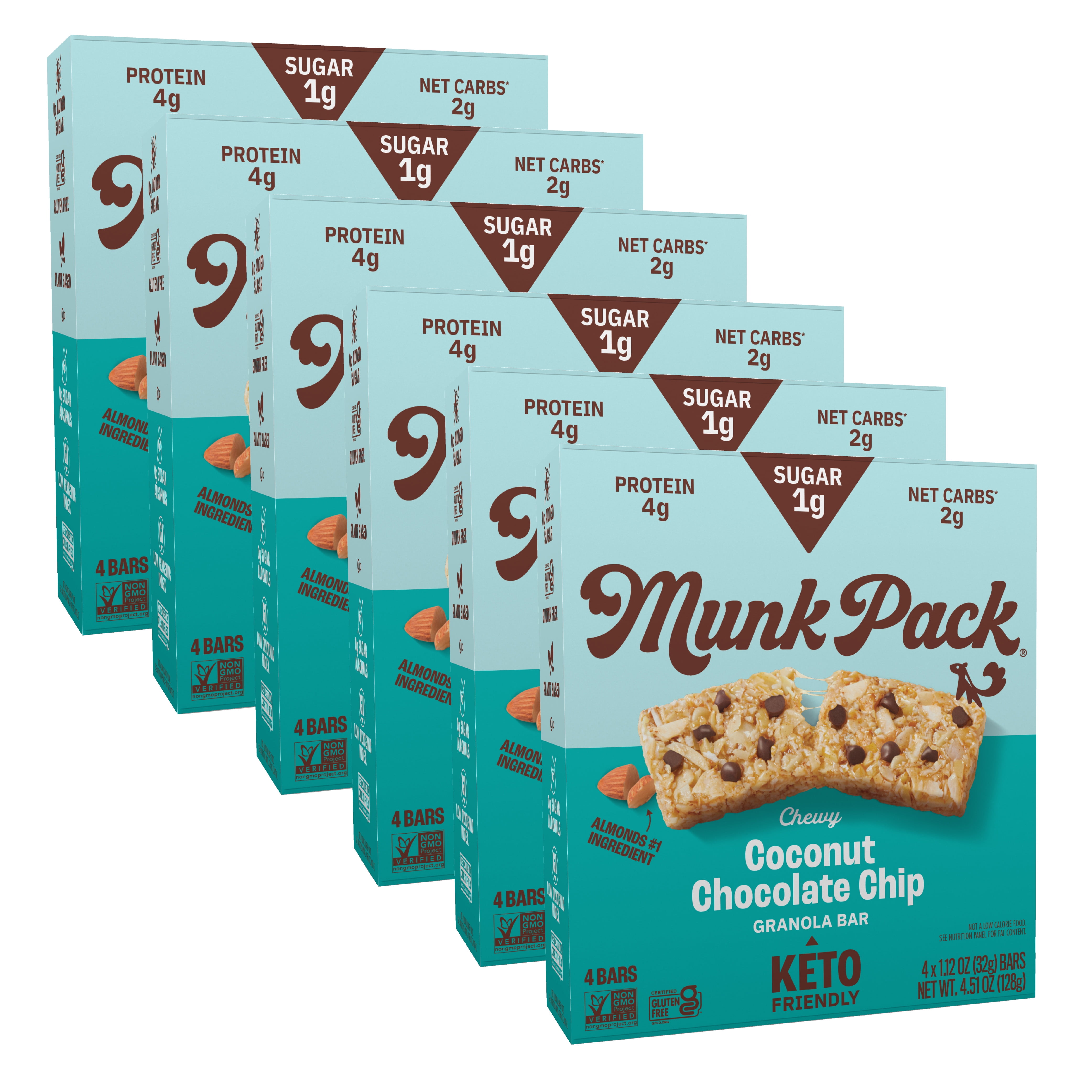 Munk Pack Healthy Snack, Low Sugar, Chewy Coconut Chocolate Chip ...
