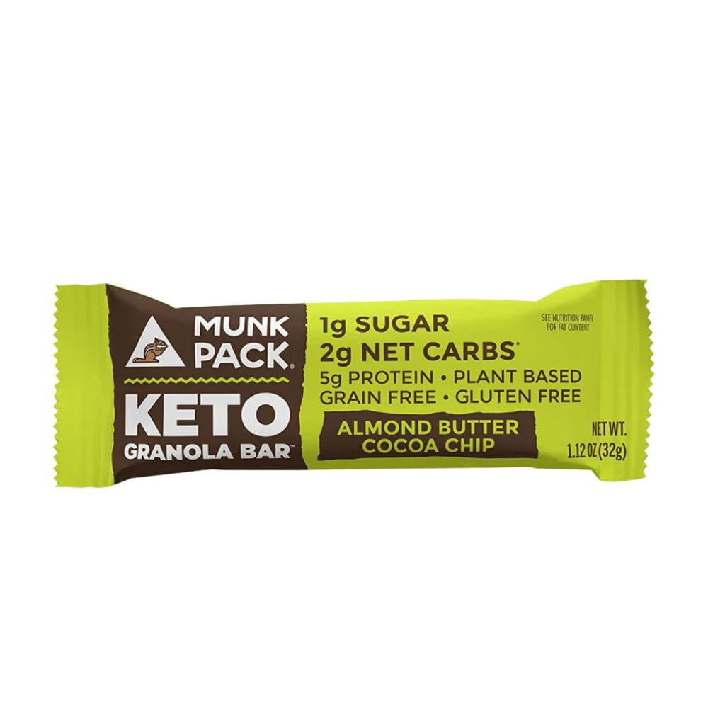 Munk Pack Keto Granola DC20 Bar Almond Butter Cocoa Chip, 1.12 Oz, 4 Ct ...