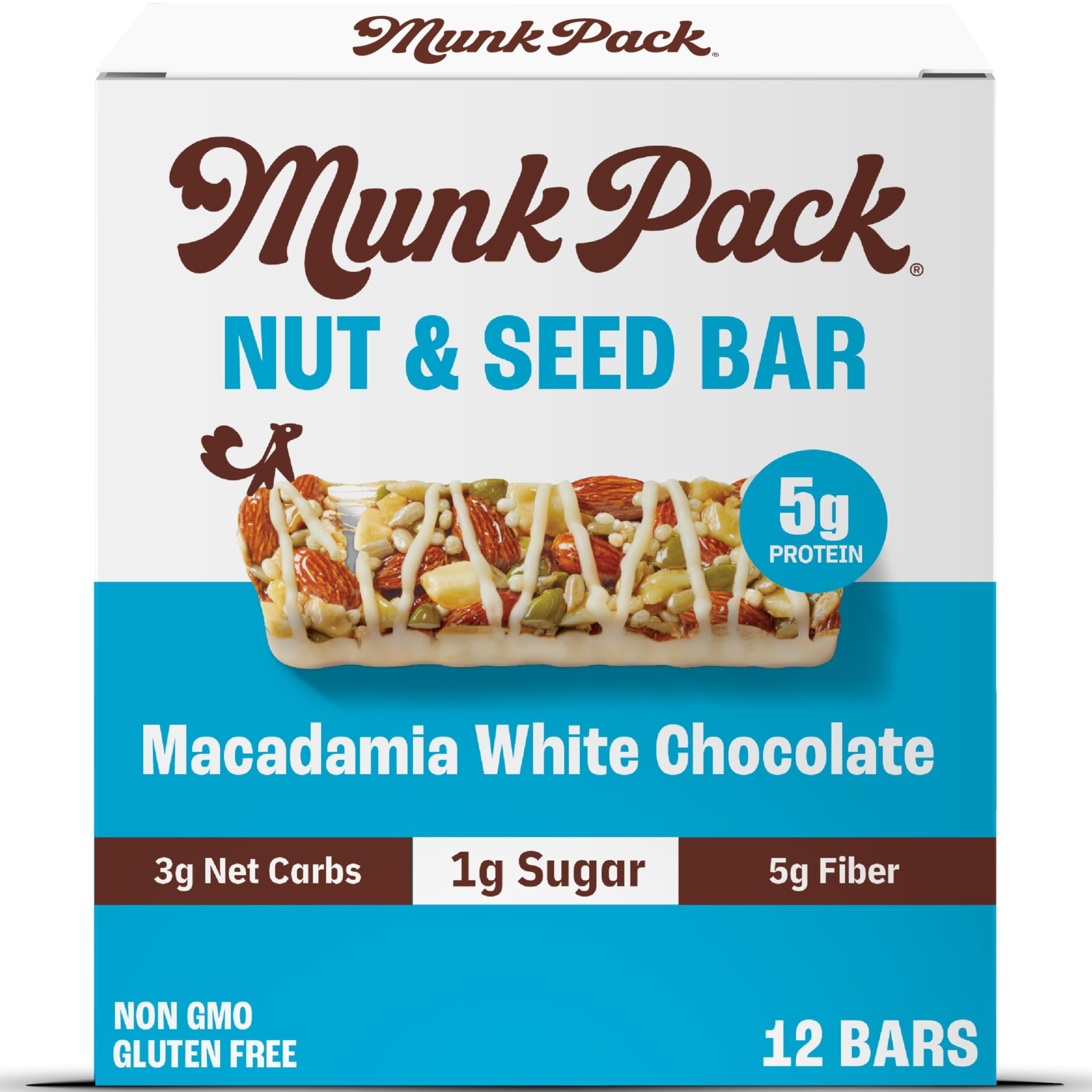 Munk Pack Nut & Seed Snack Bar MDH1- 6g Protein, 1g Sugar, 3g Net Carbs ...