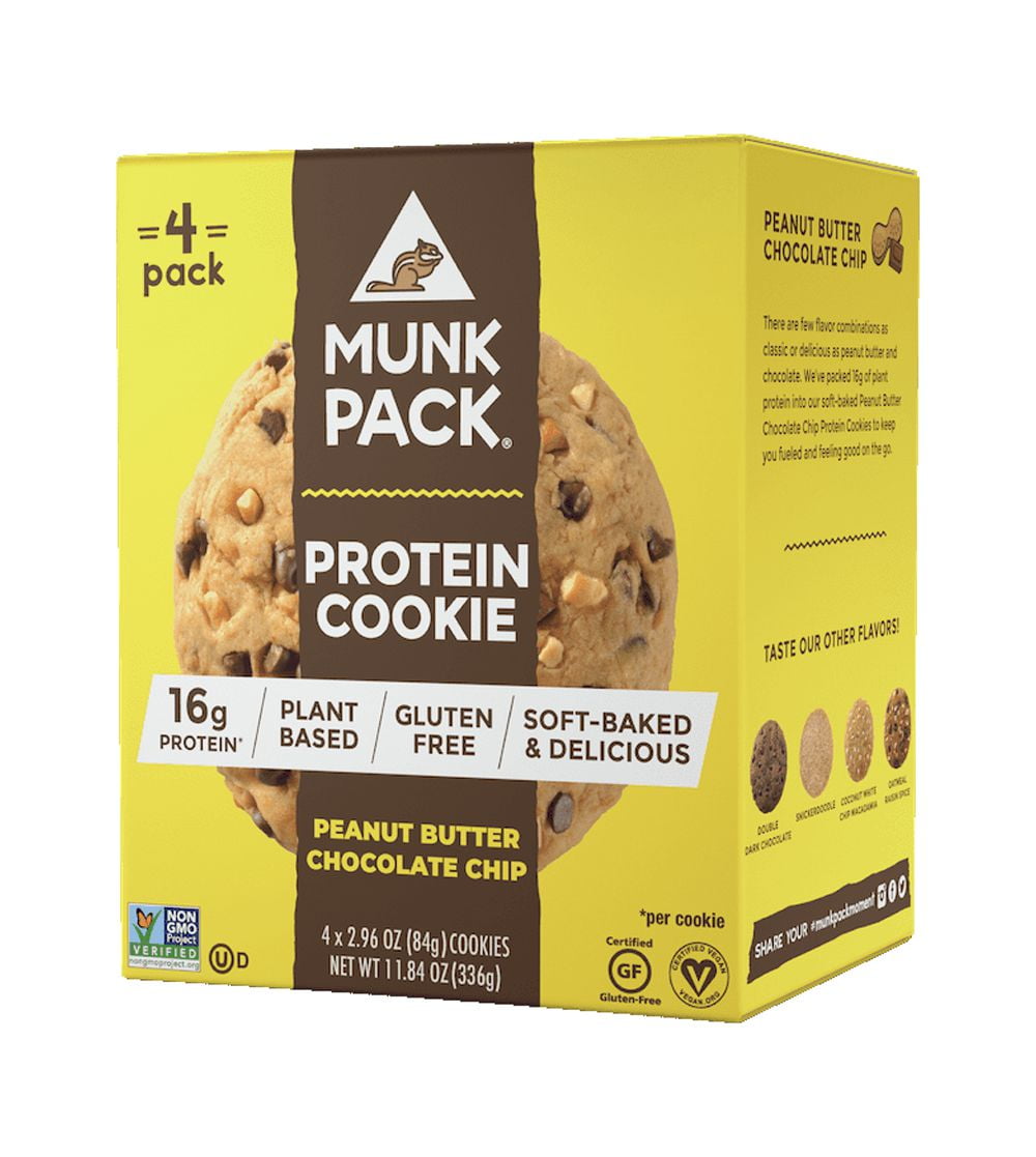 Munk Pack Protein Cookie, Peanut Butter Chocolate Chip, 4 Ct. - Walmart.com