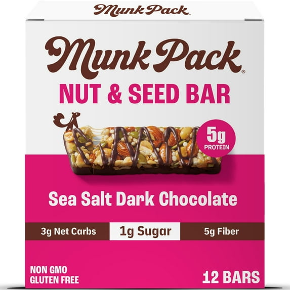 Munk Pack Sea Salt BCF26 Dark Chocolate Nut & Seed Snack Bars Stocking ...