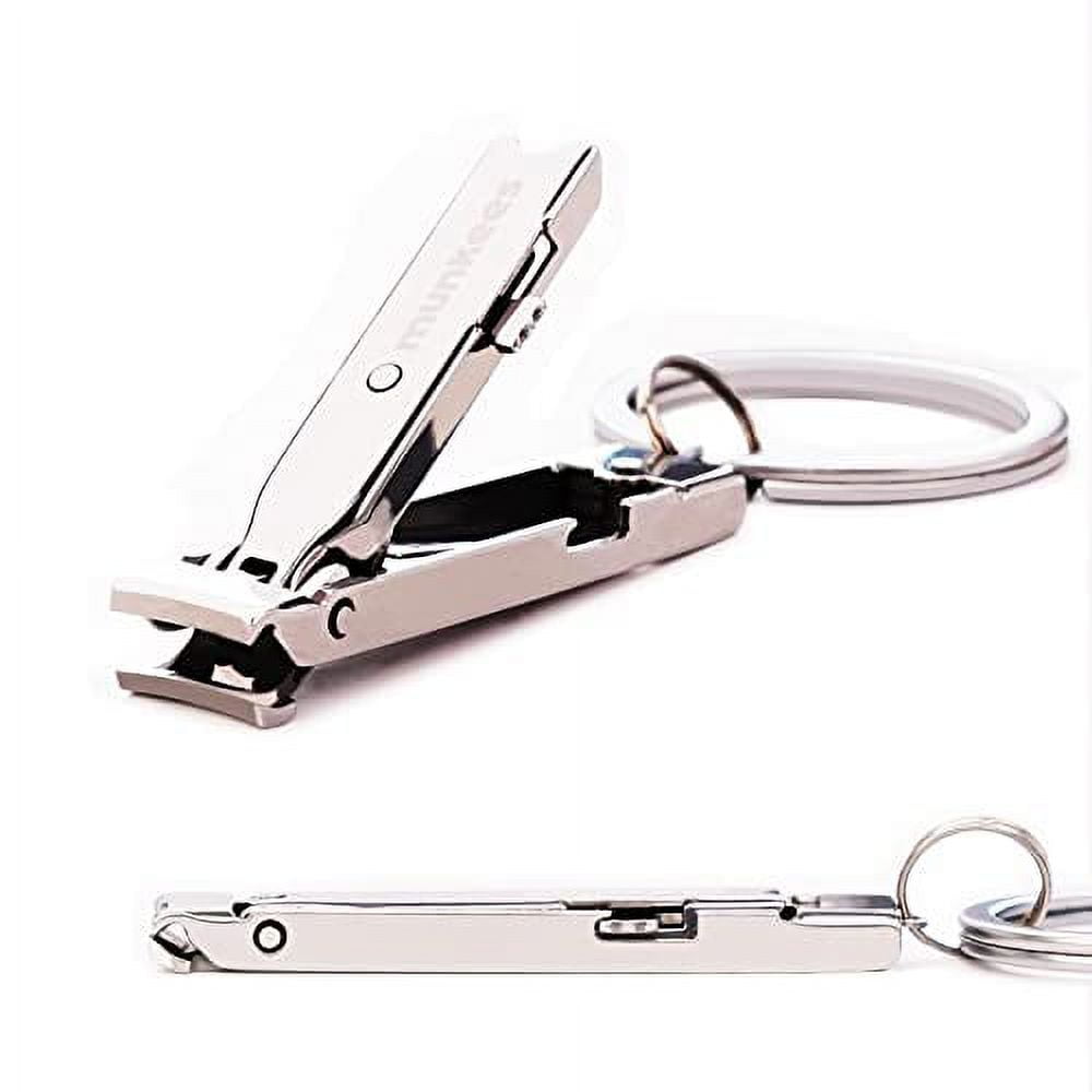 Munkees Ultra-Thin Nail Clippers Keychain, Mini Foldable Nail Cutter ...