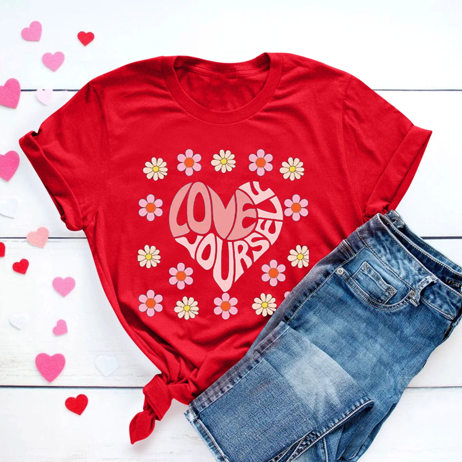 Munlar Beautiful Shirts for Women Beautiful Crewneck Tee Short Sleeve ...