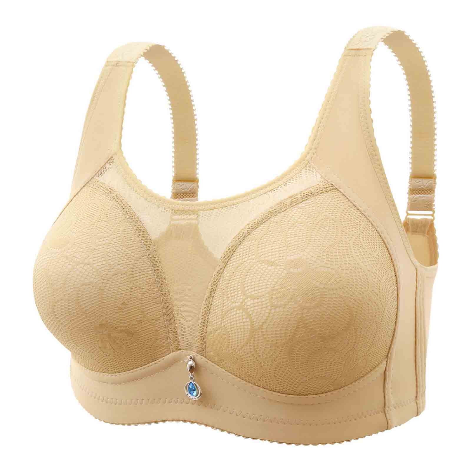 Munlar Beige Womens Bras Push Up No Wire Plus Size Full Figure Bras for ...