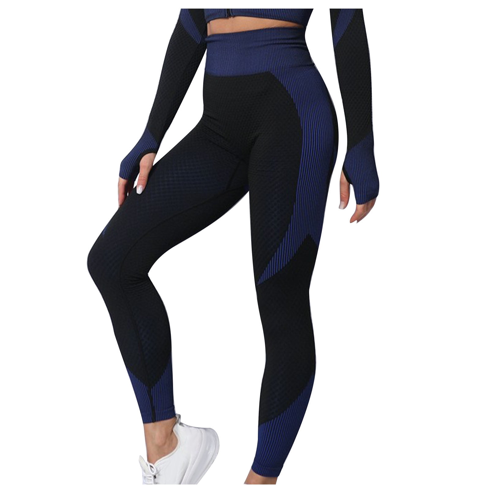 Munlar Blue Womens Yoga Pants Slim Fit High Waist Leggings Quick Dry ...