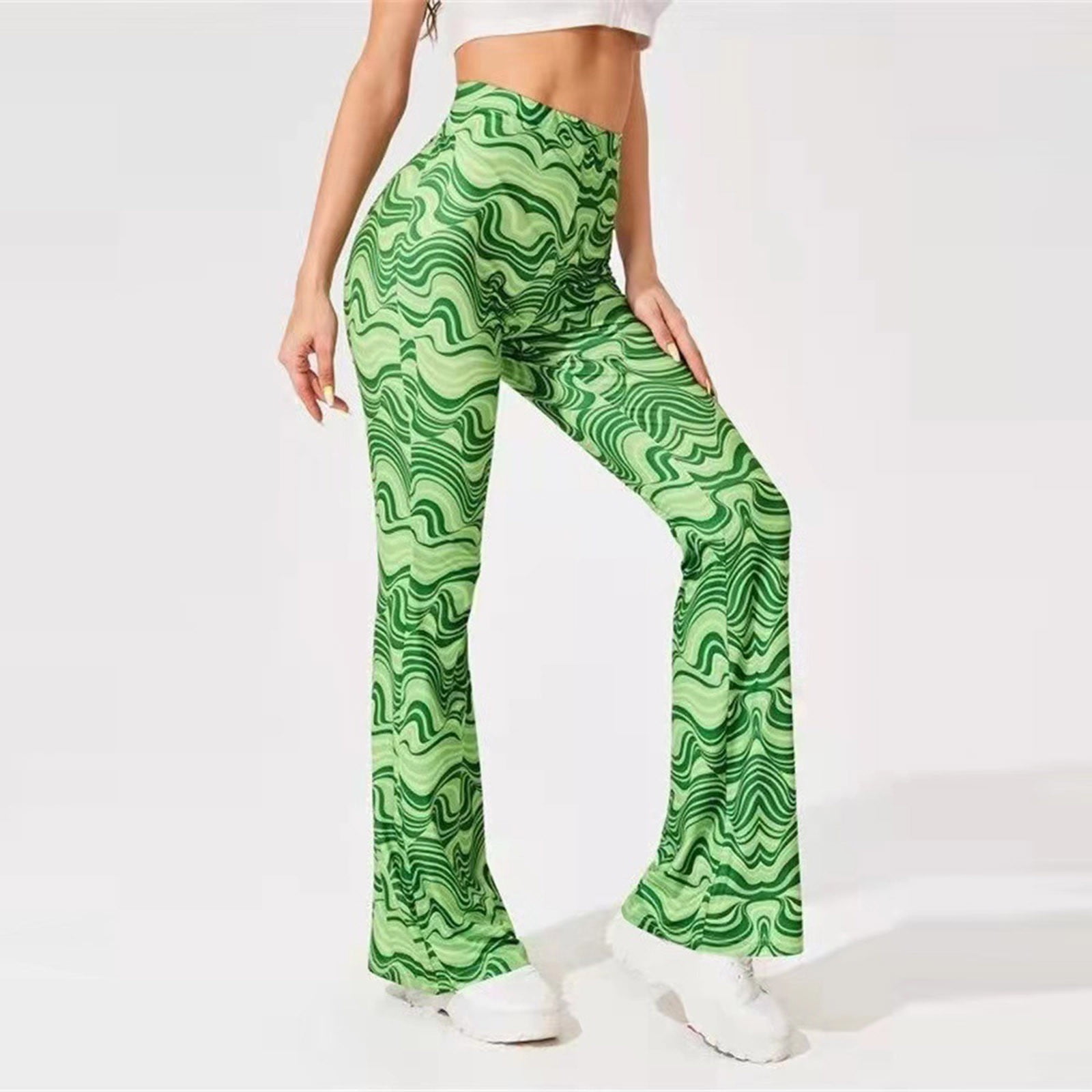 Munlar Bootcut Womens Yoga Pants Green Slim Fit High Waist Leggings ...