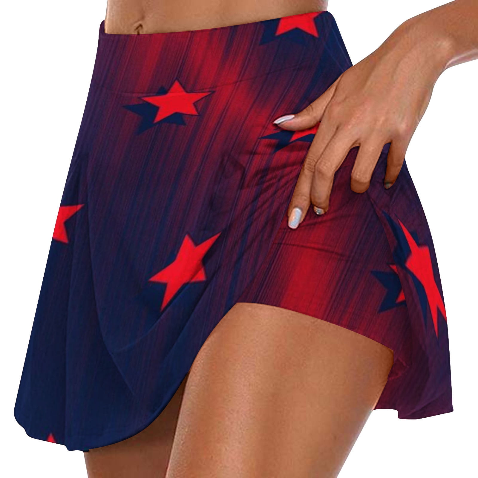 Munlar High Waisted Womens Golf Skorts Wine Pull On Shorts Summer