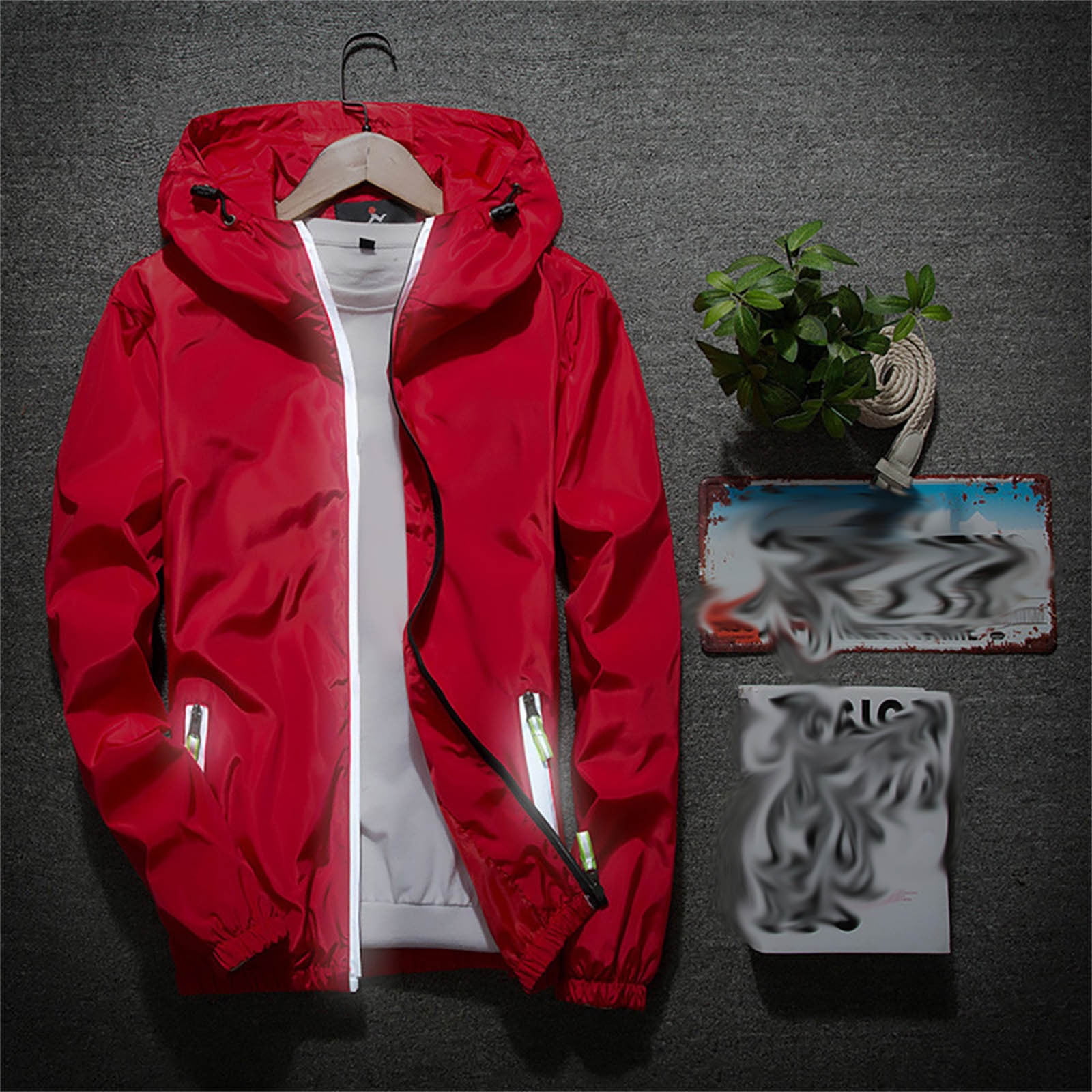 Munlar Light Jackets for Men- Casual Pure Color Plus Size Hoodie ...