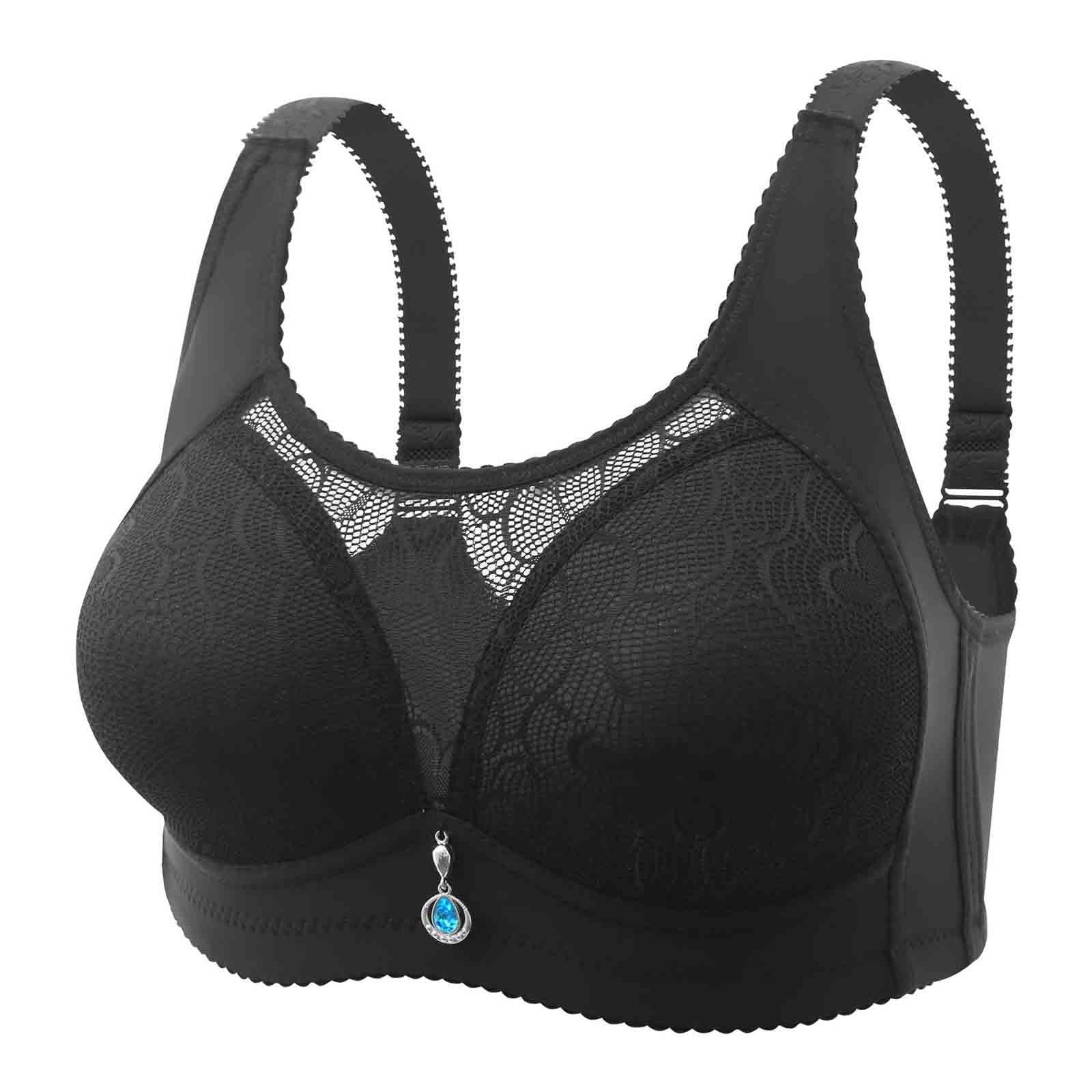 Munlar No Wire Womens Bras Push Up Black Plus Size Full Figure Bras for ...