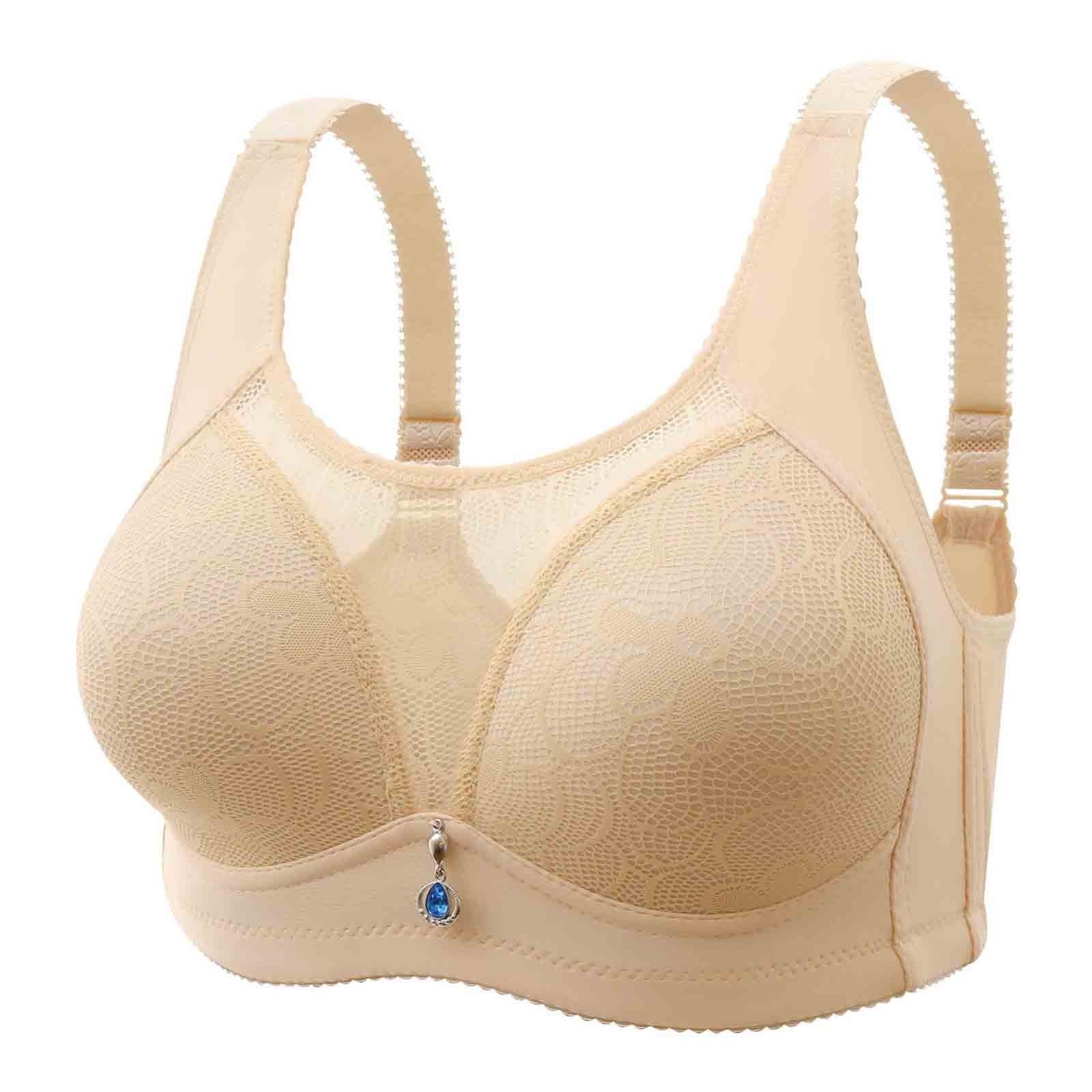 Munlar No Wire Womens Bras Push Up Khaki Plus Size Full Figure Bras For