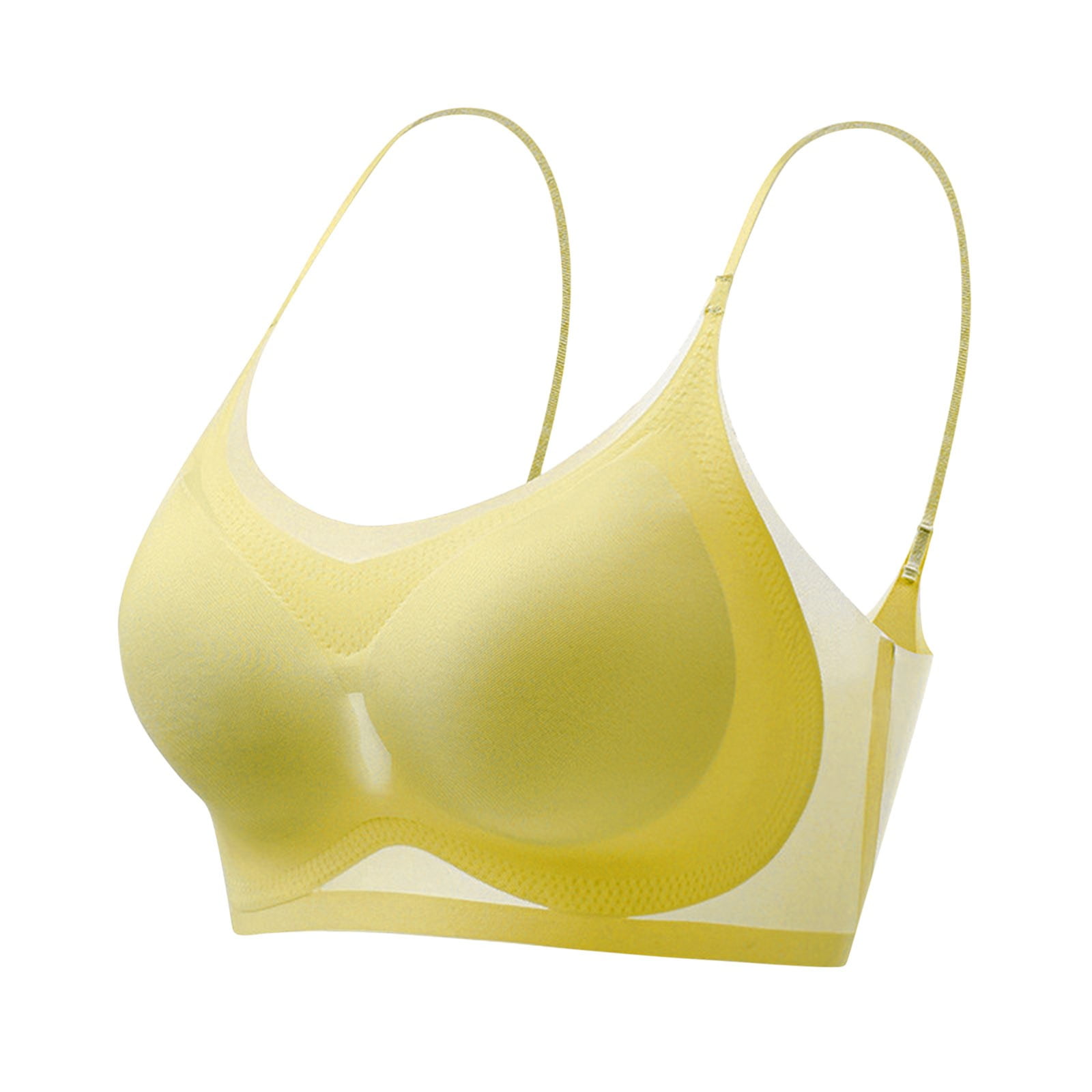 Munlar No Wire Womens Bras Yellow Plus Size Push Up Full Figure ...