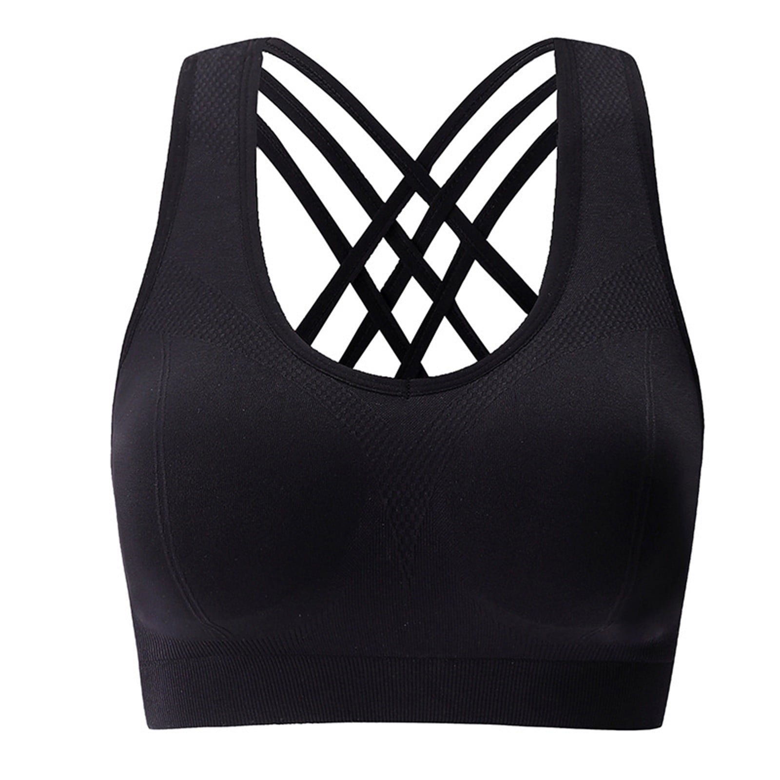 Munlar Padded Women's Sports Bras No Wire Medium Support Bras Black ...