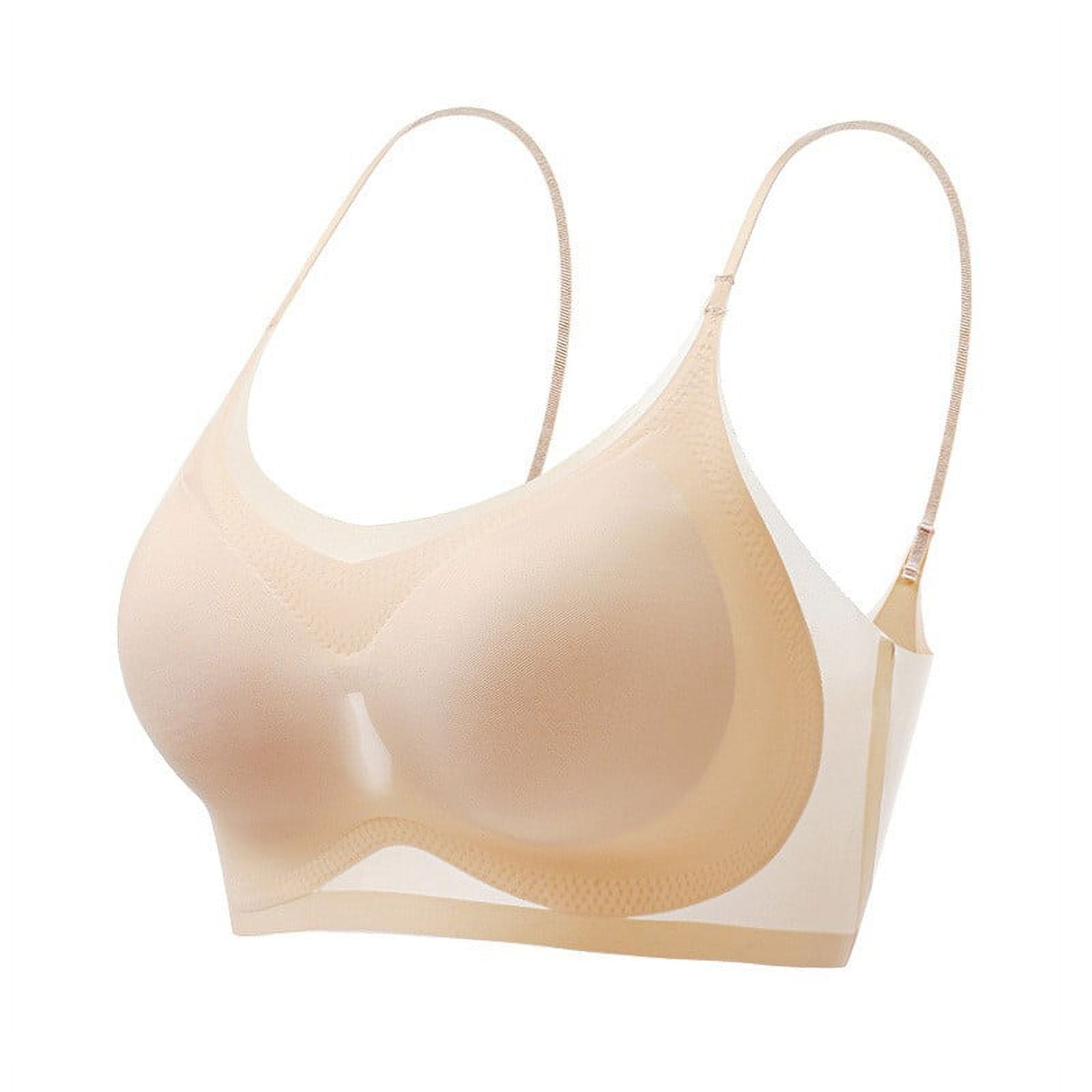 Munlar Plus Size Womens Bras No Wire Beige Push Up Seamless Full Figure ...