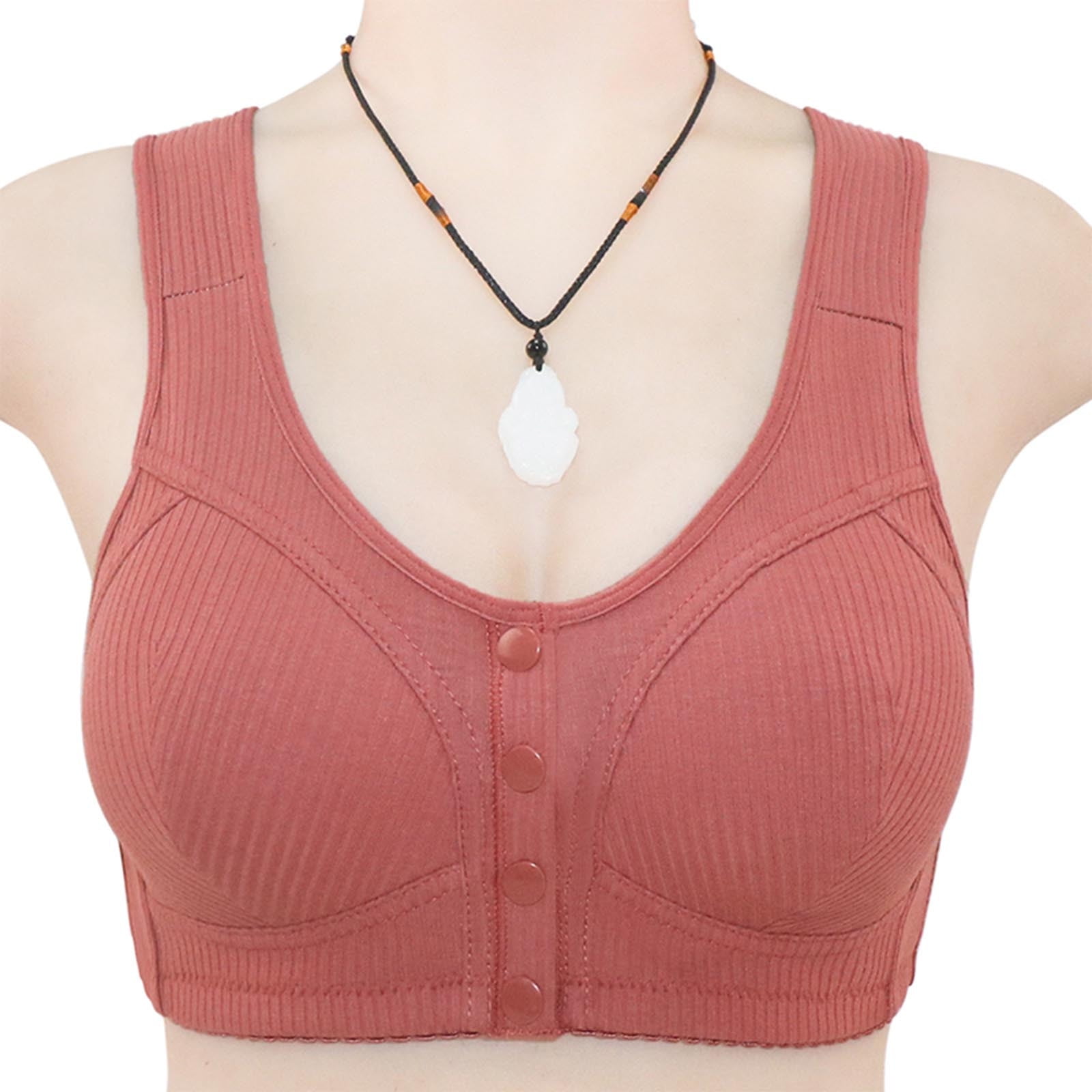 Munlar Push Up Womens Bras Orange No Wire Plus Size Front Closure Full Figure Bras For Women