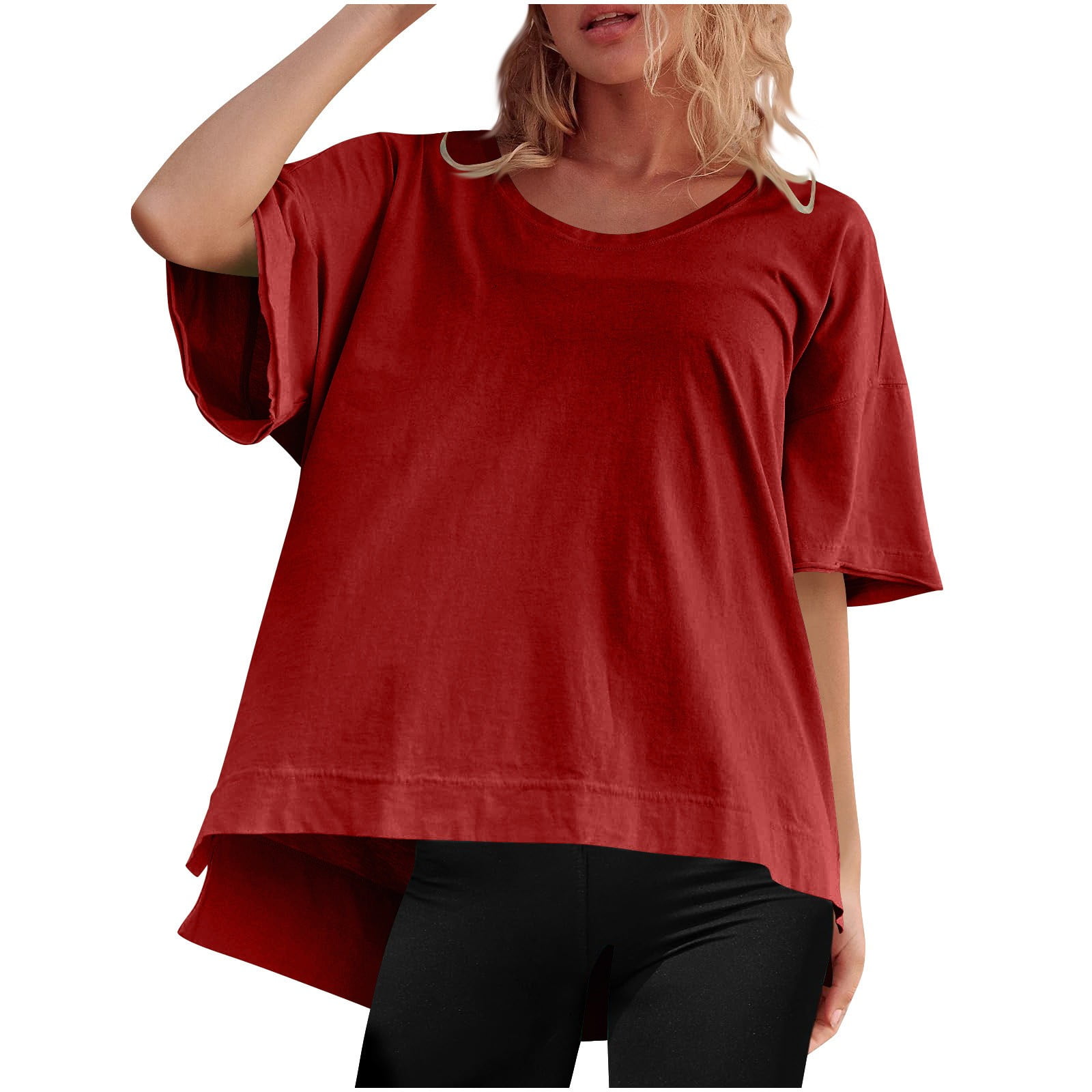 Munlar Red Blouses for Women Boho 2025 New Arrival Spring Short Sleeve ...