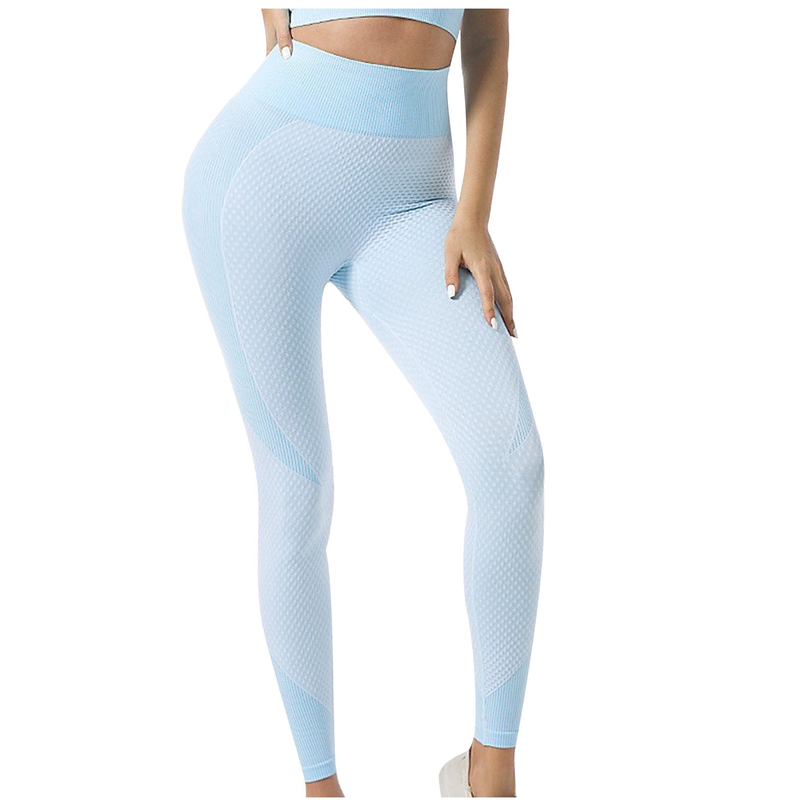 Munlar Slim Fit Womens Yoga Pants Sky Blue High Waist Leggings Quick ...