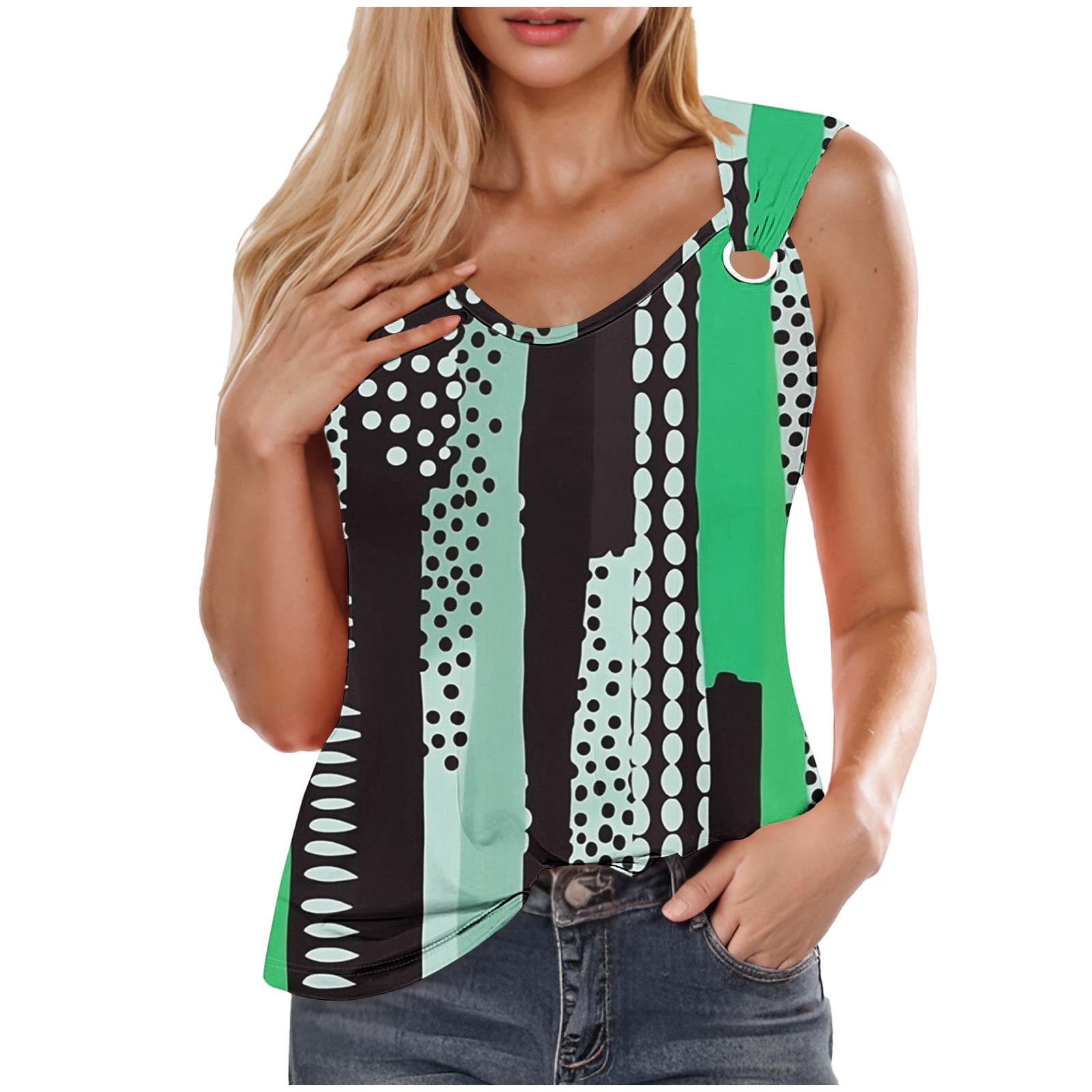 Munlar Tank Tops for Women Modest Green Muscle 2025 Sleeveless Vintage ...