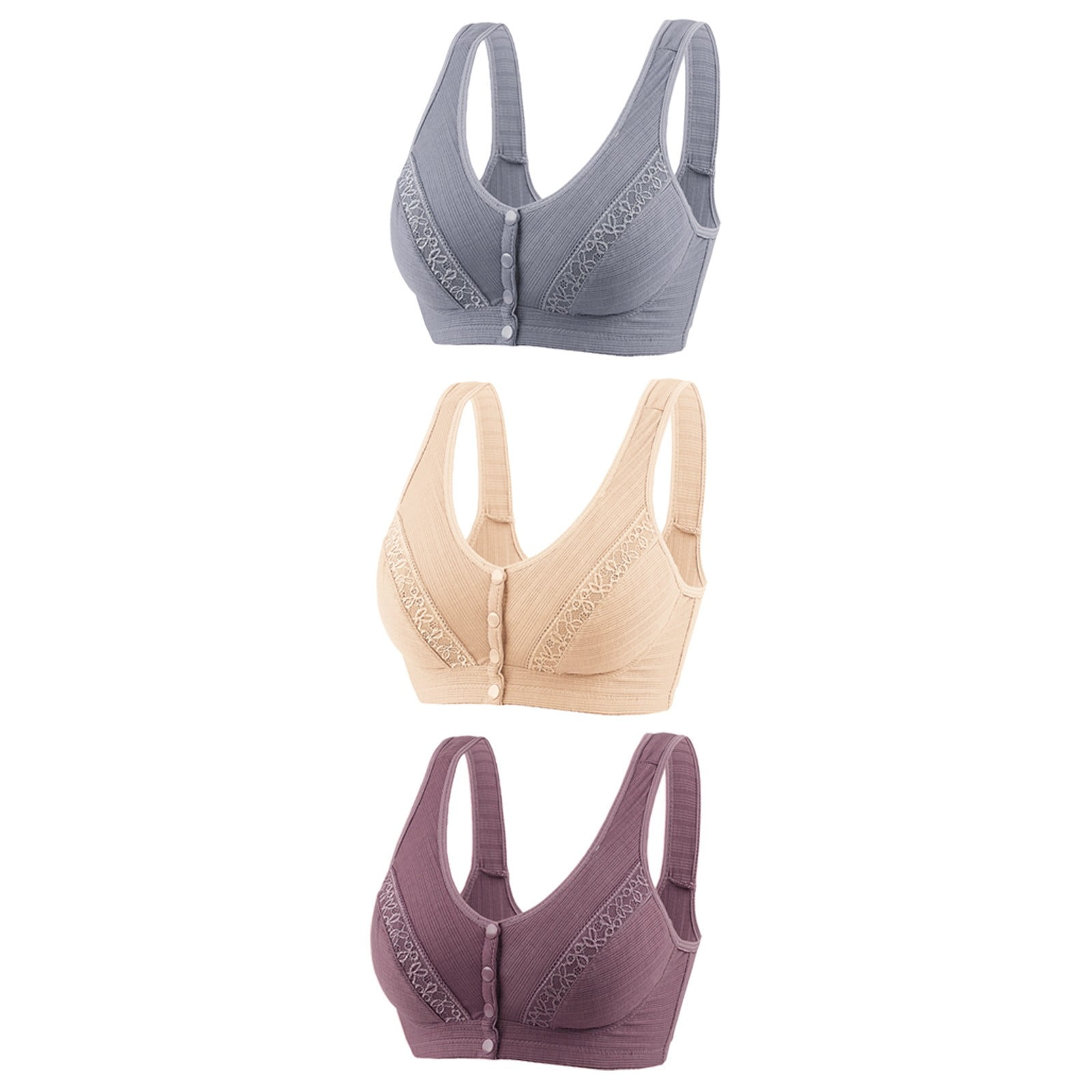 Munlar Wire-Free Women's Bra Lactation Seamless Push-Up Underwear 3 ...