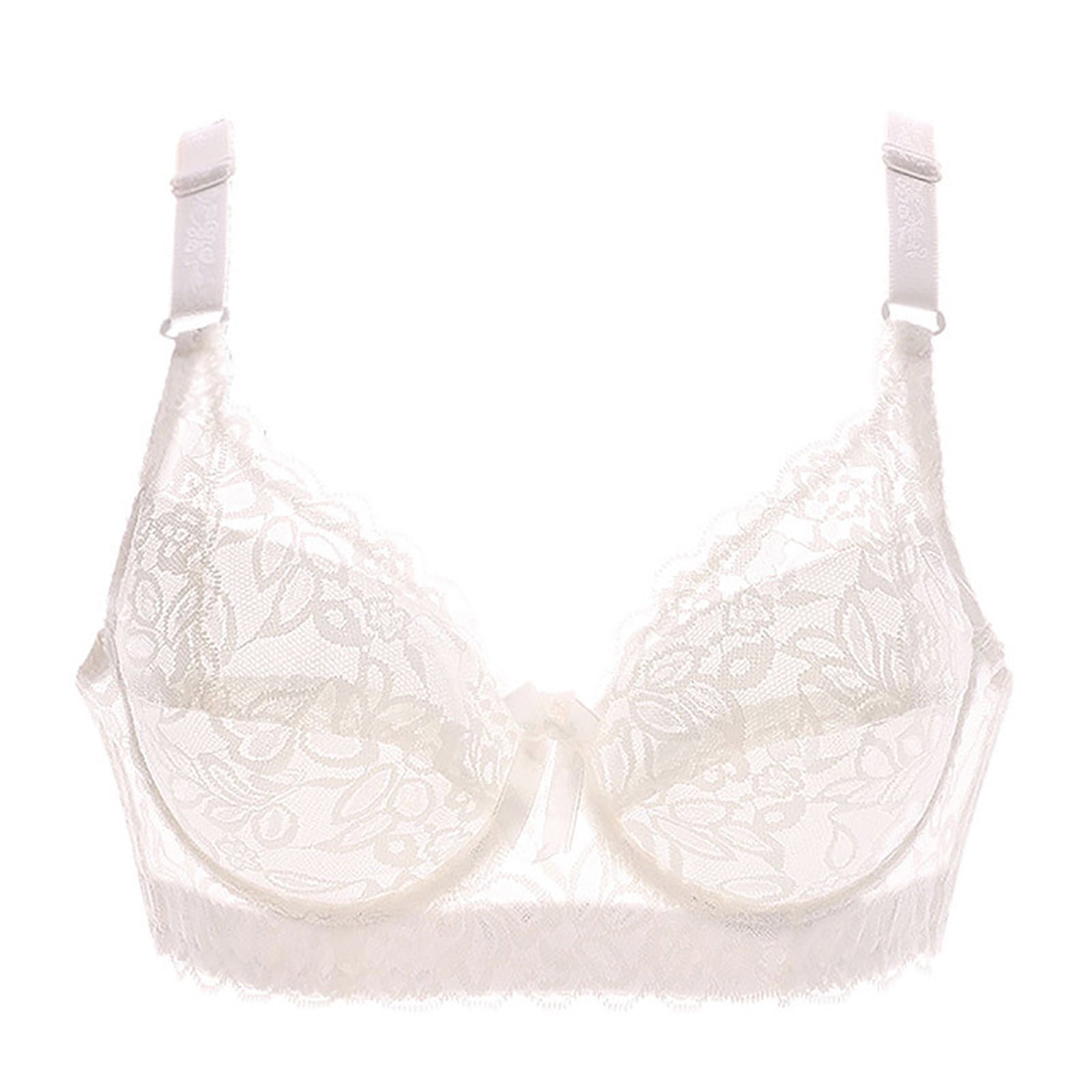 Munlar Wire-Free Women's Bra Push-Up Lightly Lined White T-Shirt Bra Plus Size Lace Bra for ...